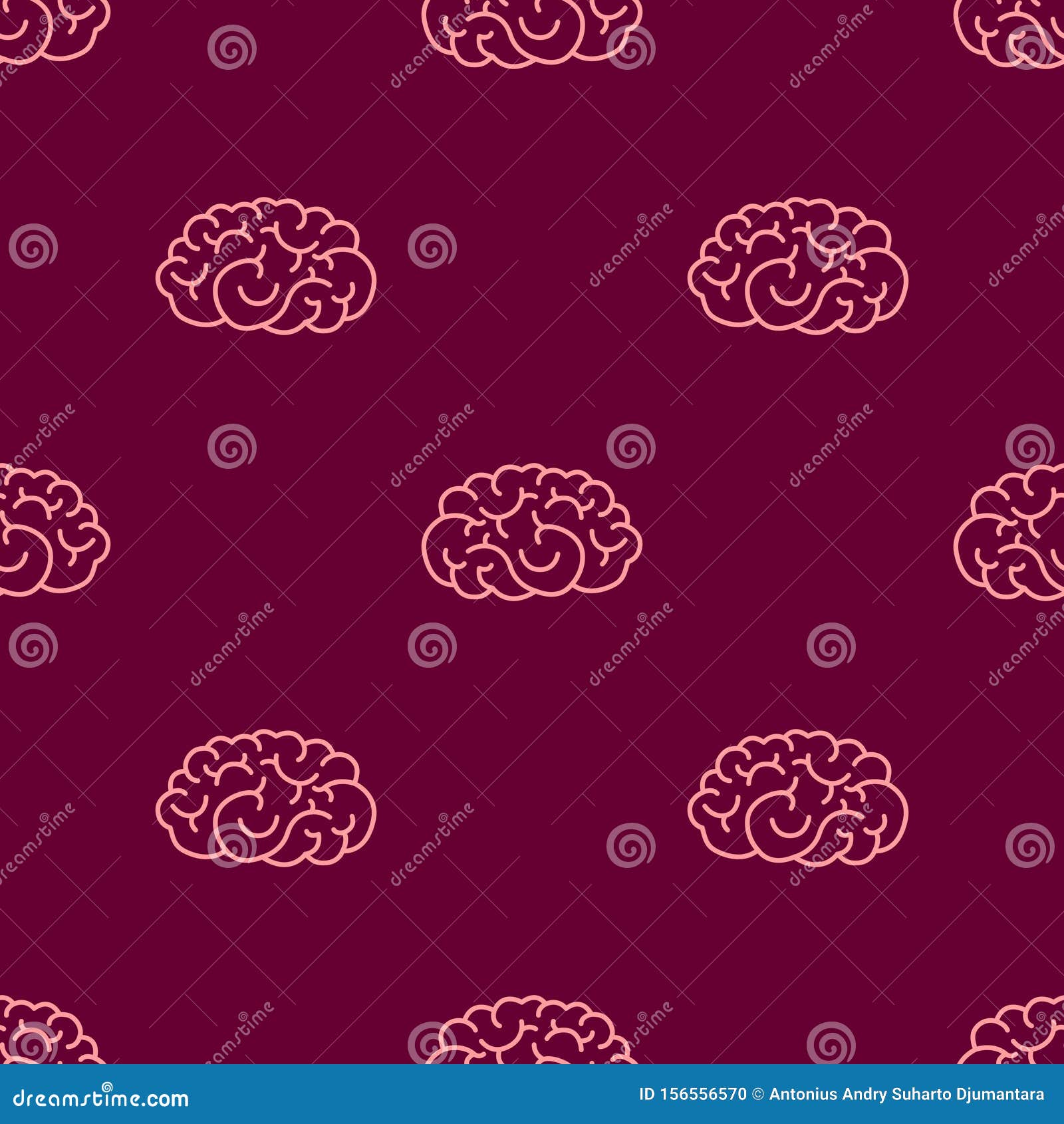 Light Pink Cartoon Brain Pattern Design Stock Vector - Illustration of ...