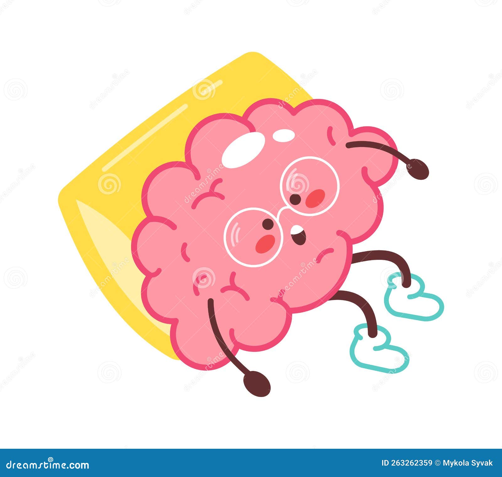 Cartoon brain resting stock vector. Illustration of head - 263262359