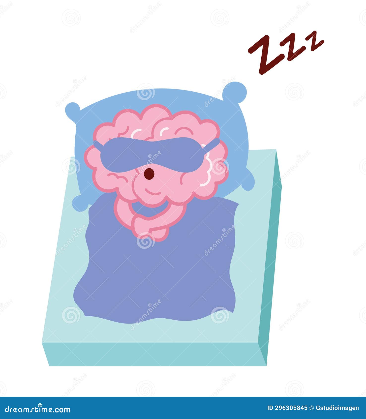 Cartoon brain sleeping stock vector. Illustration of genius - 296305845