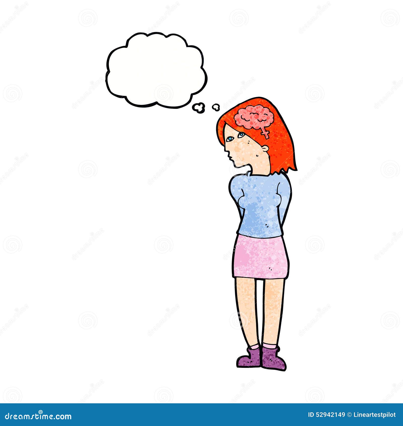 Cartoon Brainy Woman With Speech Bubble Stock Photo | CartoonDealer.com ...