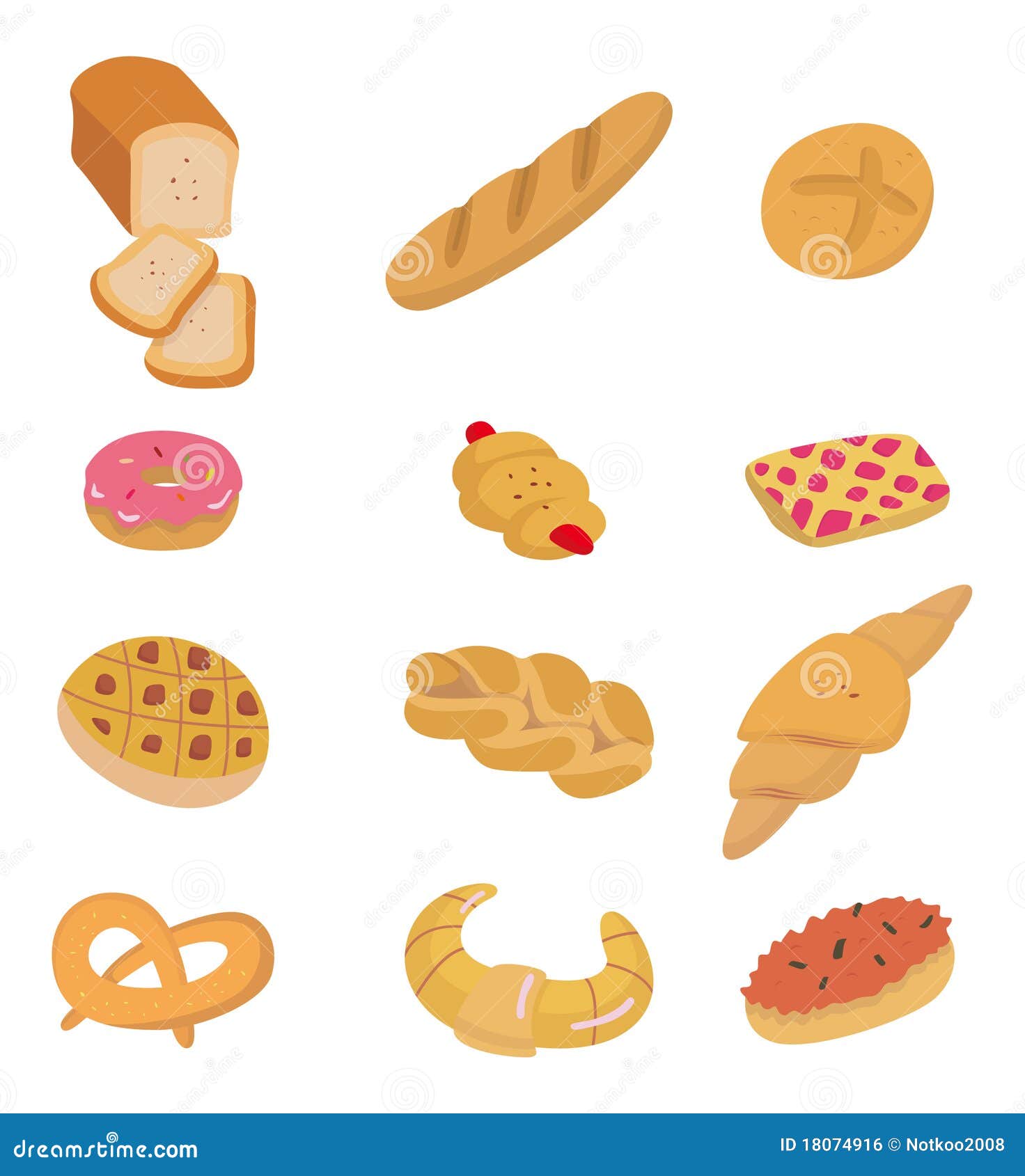 Cartoon bread icon stock vector. Illustration of element - 18074916