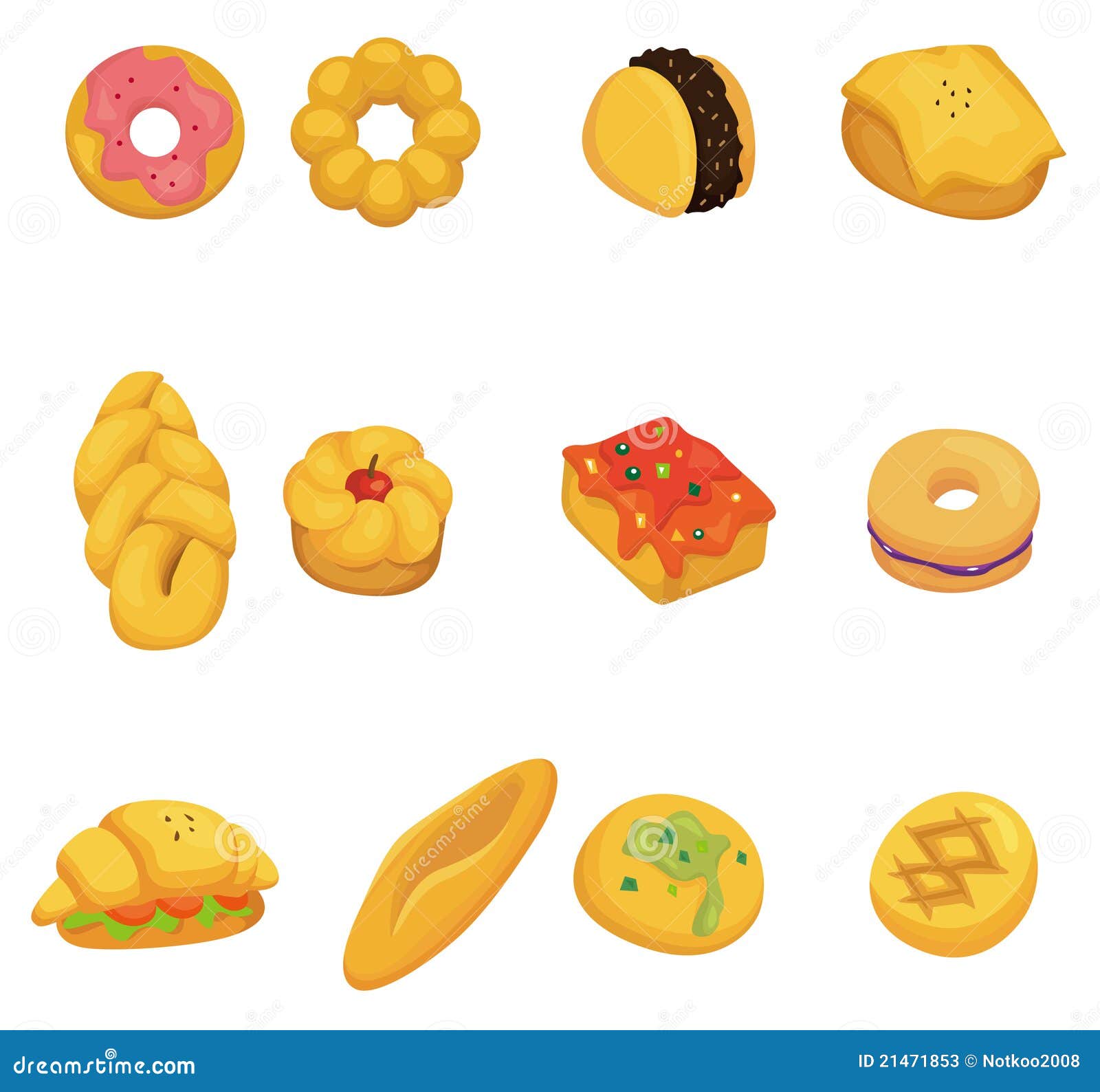 Cartoon bread icon stock vector. Illustration of biscuits - 21471853