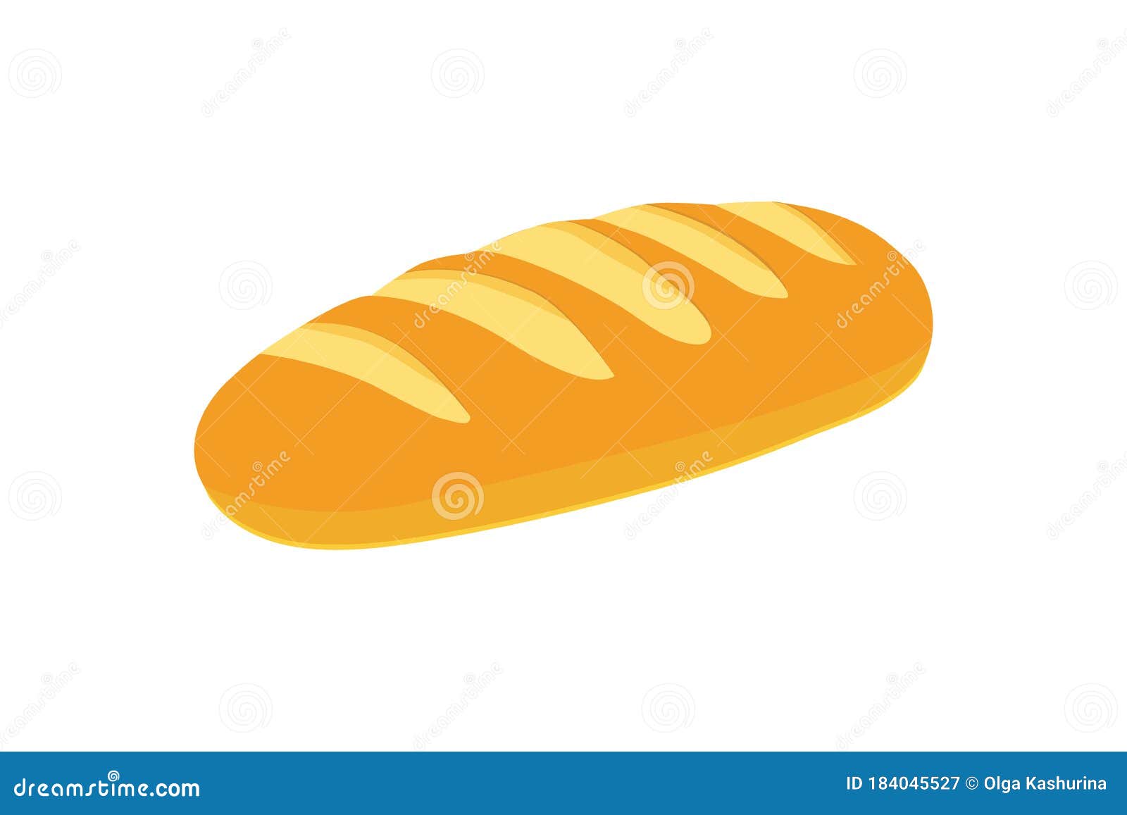 Cartoon Bread Icon on White Stock Illustration - Illustration of food ...