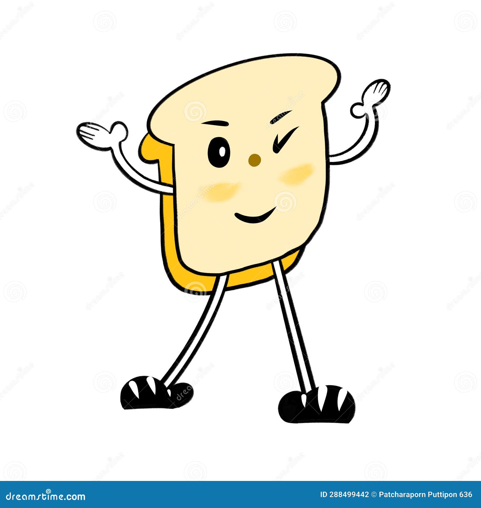 Cartoon style bread stock illustration. Illustration of artwork - 288499442