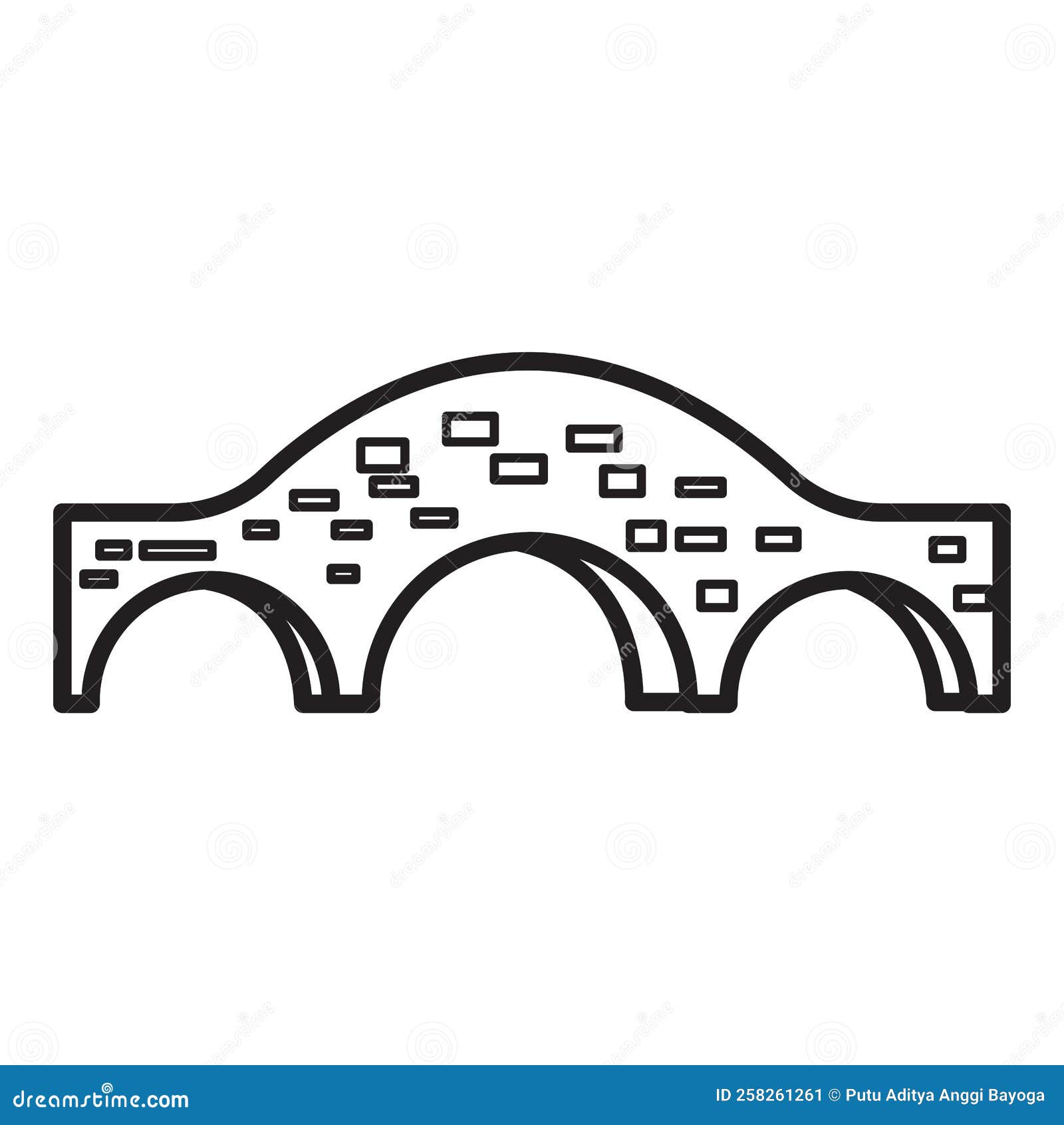 Cartoon brick bridge stock vector. Illustration of cartoon - 258261261