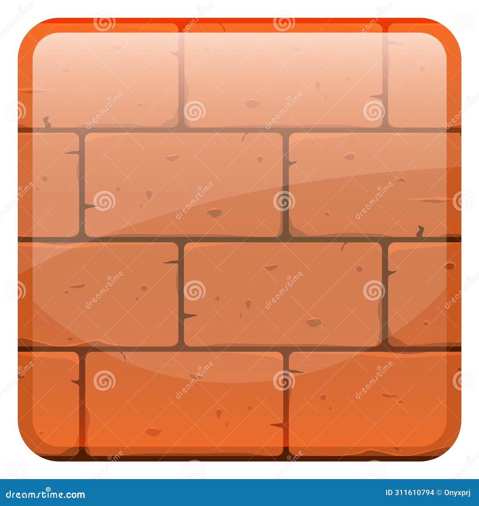 Cartoon Brick Wall Old Vintage Texture Background Stock Illustration ...