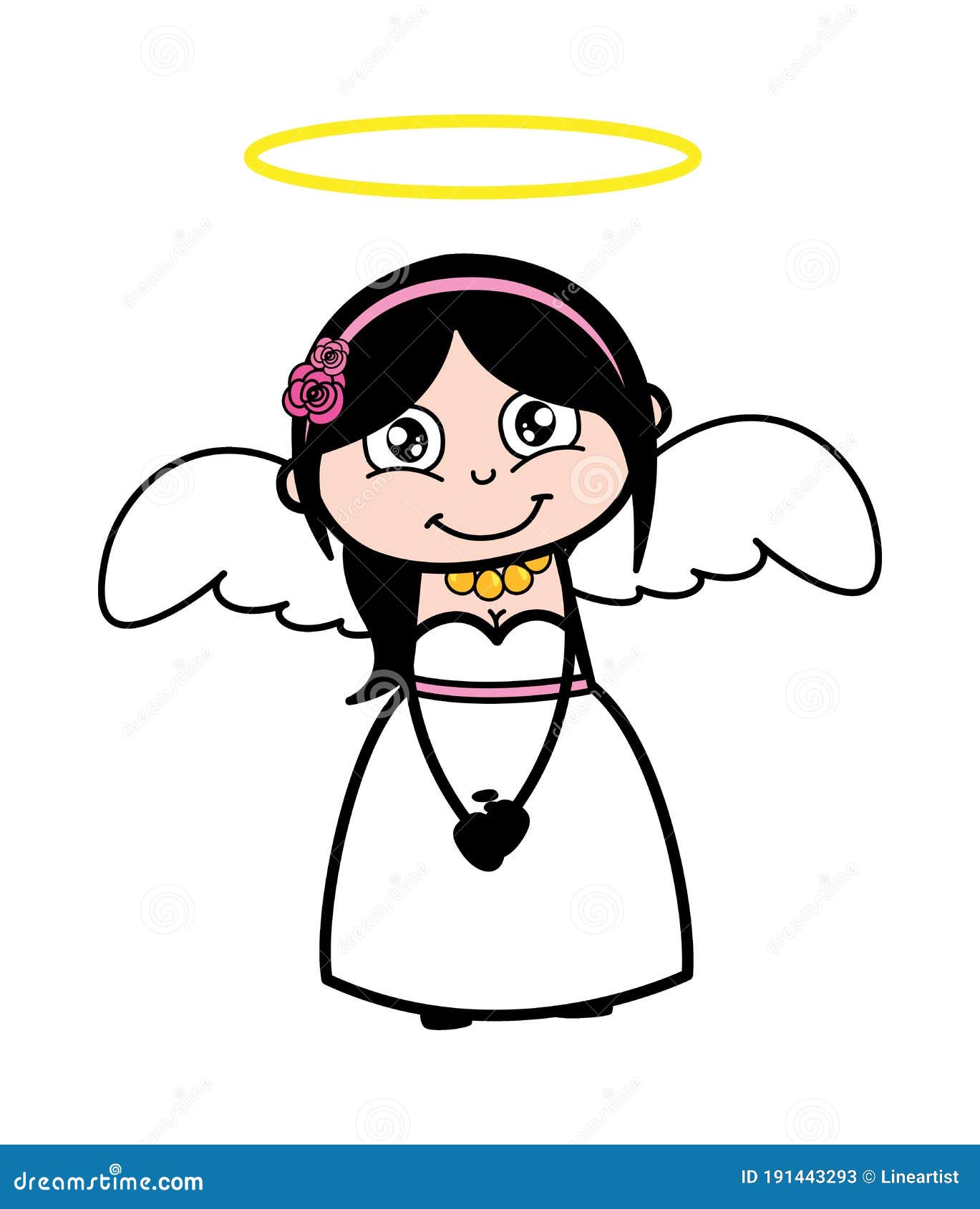 Cartoon Bride in Angel Costume Stock Illustration - Illustration of ...