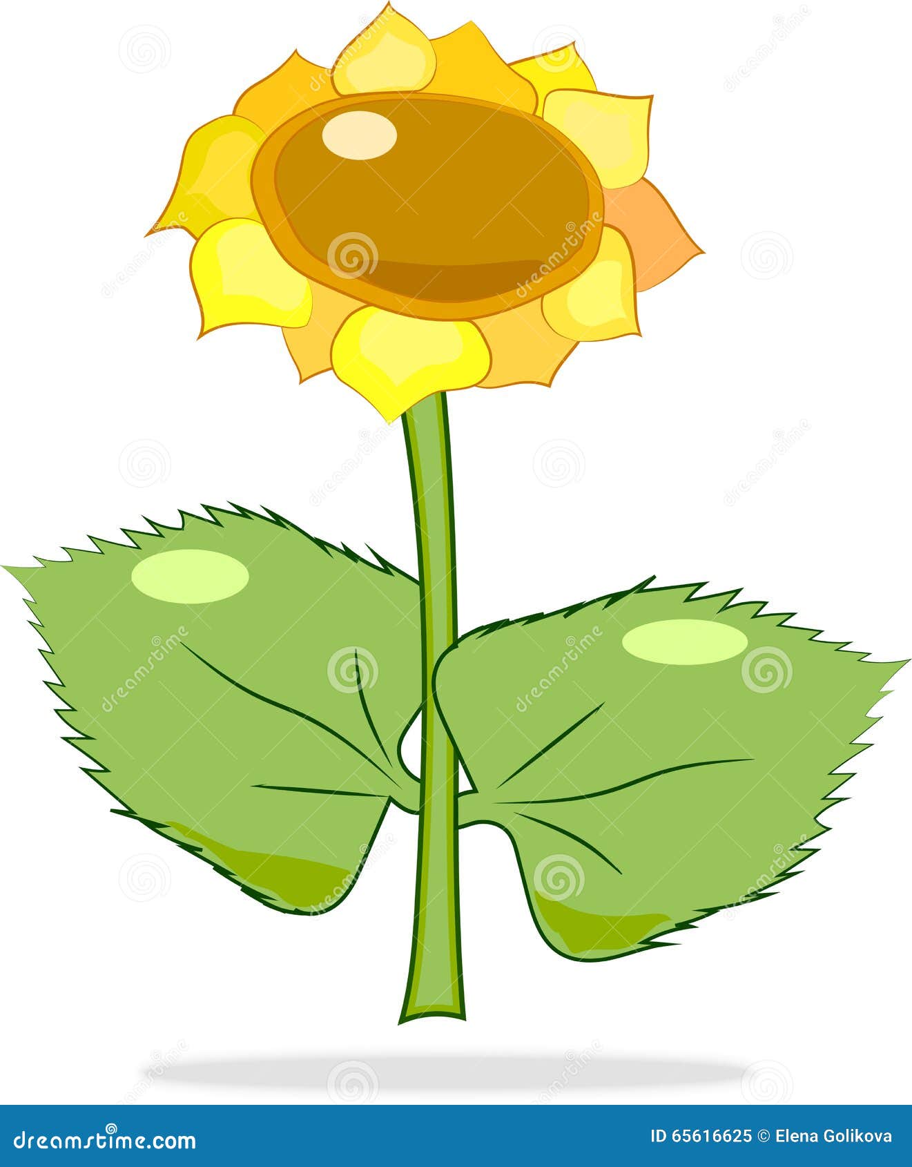 Cartoon bright sunflower stock vector. Illustration of isolated - 65616625