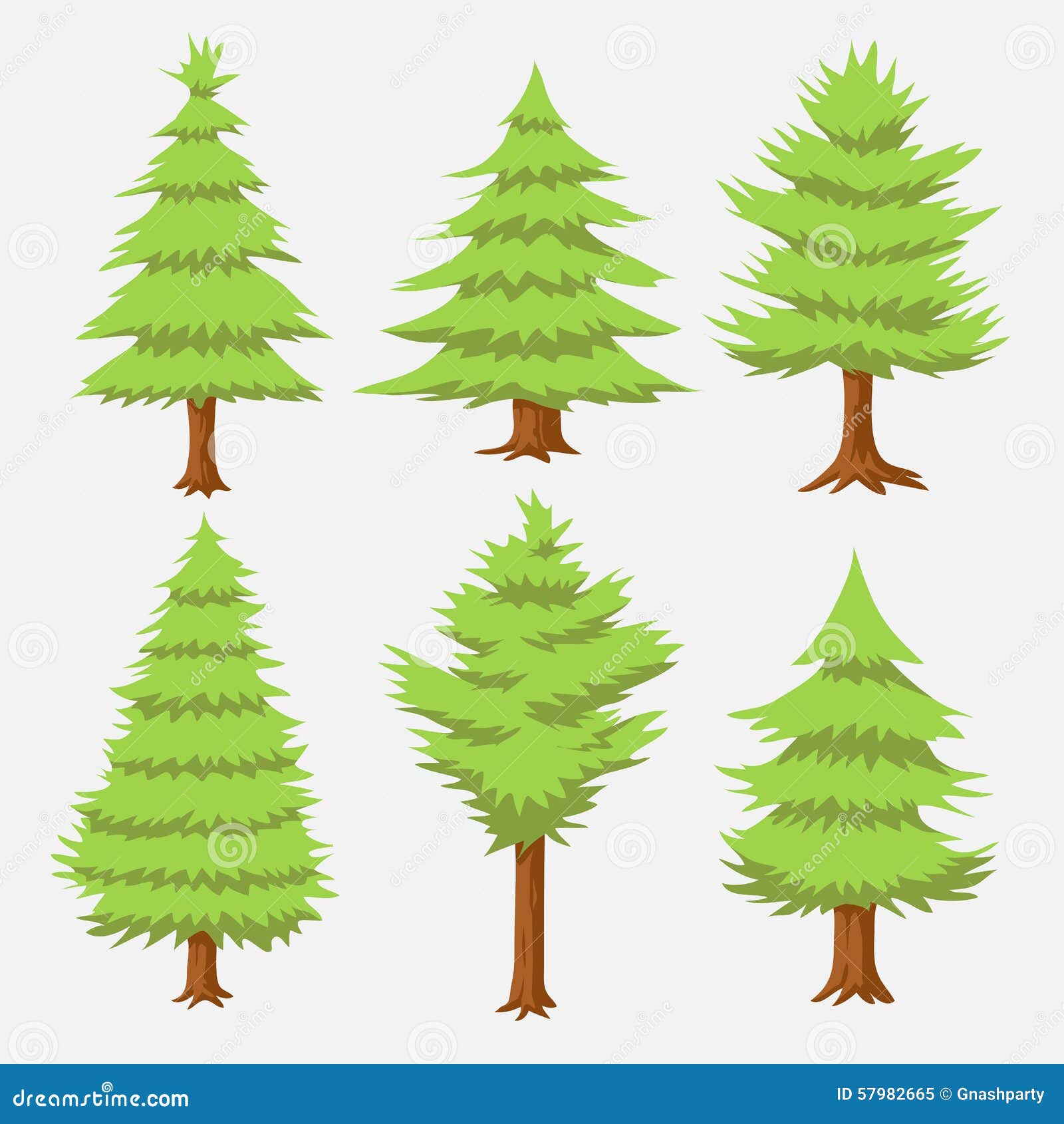 Cartoon Bright Tree Collection Stock Vector - Illustration of summer ...