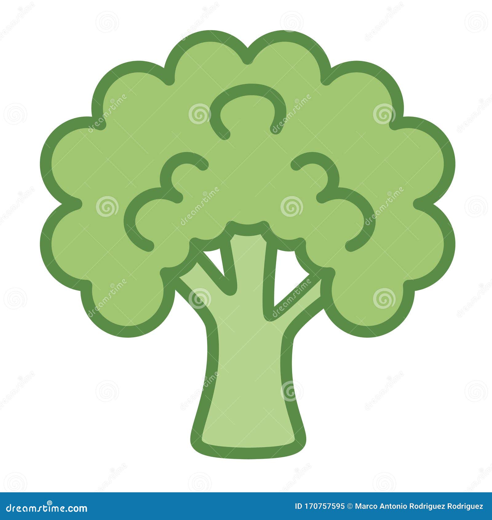 Cartoon Broccoli Emoji Icon Isolated Stock Illustration - Illustration ...