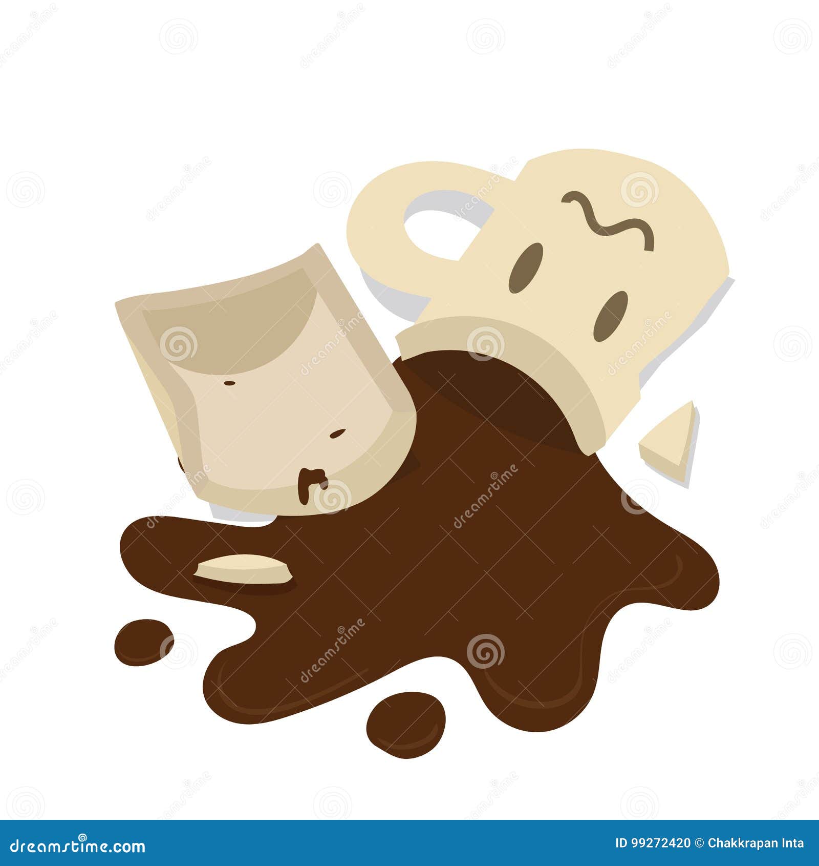 Broken coffee mug stock vector. Illustration of mugfall - 99272420
