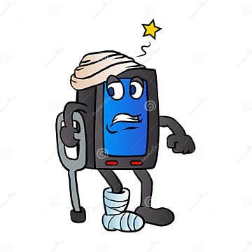 Cartoon broken smart phone stock vector. Illustration of modern - 71766214