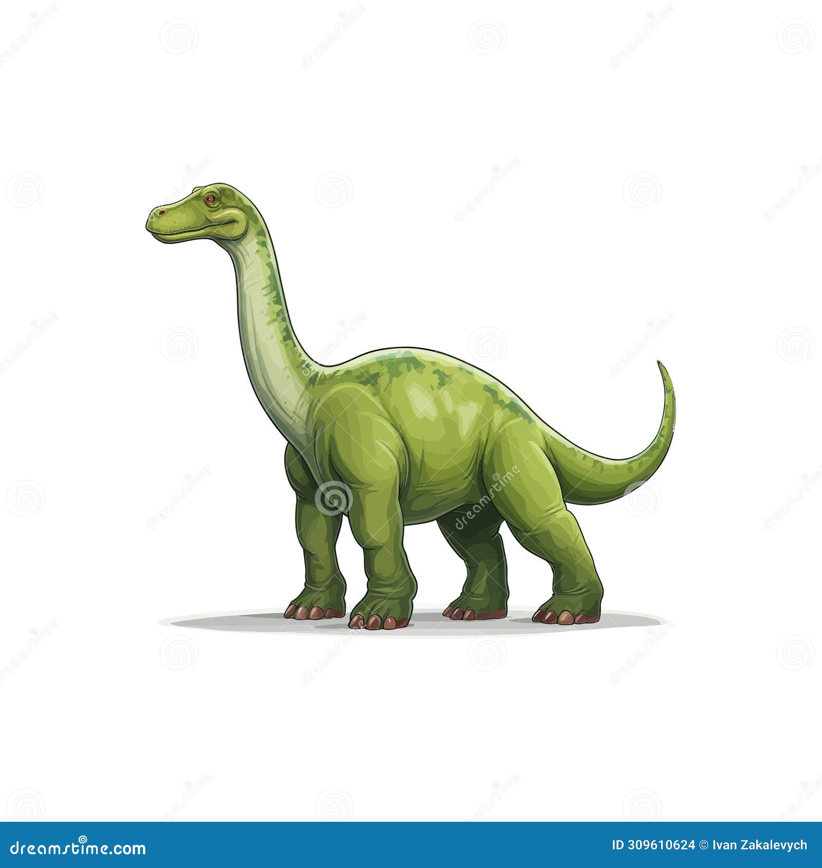 Cartoon Brontosaurus Dinosaur. Vector Illustration Design Stock ...