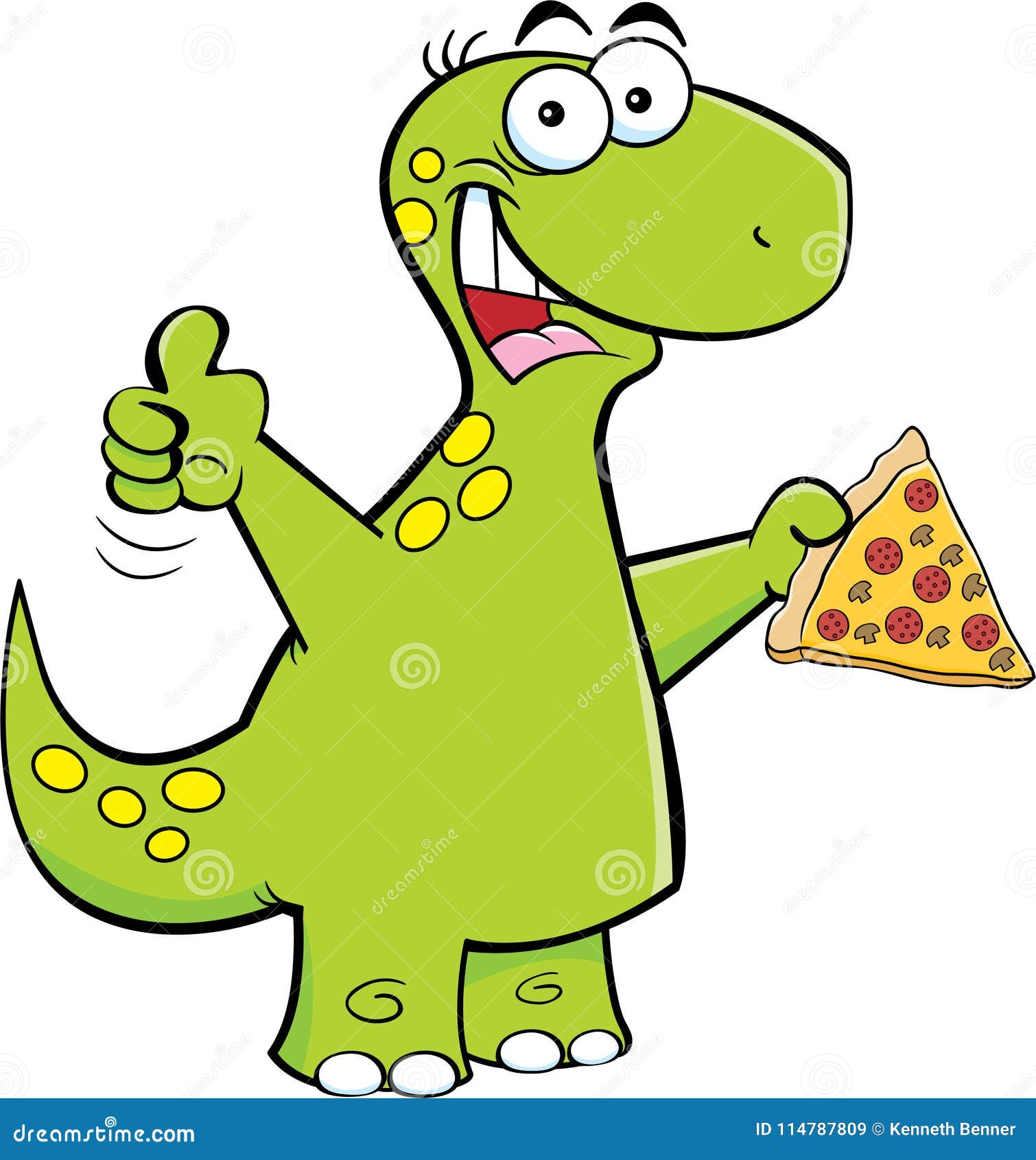 Brontosaurus Holding A Pencil Vector Illustration | CartoonDealer.com ...