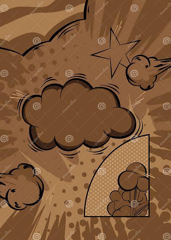 Cartoon Brown Background, Comic Book Backdrop. Retro Vector Comics Pop ...