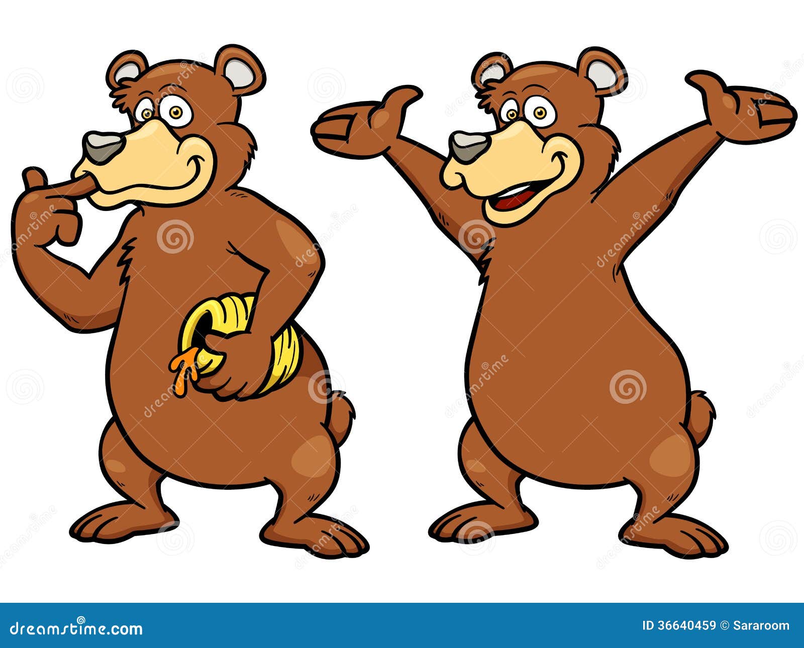 Cartoon brown bear stock vector. Illustration of honey - 36640459