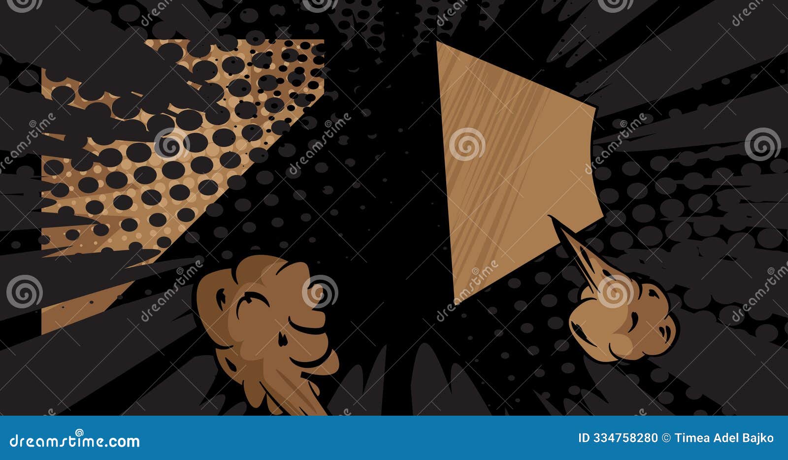 Cartoon Brown and Black Background, Comic Book Backdrop. Retro Vector ...