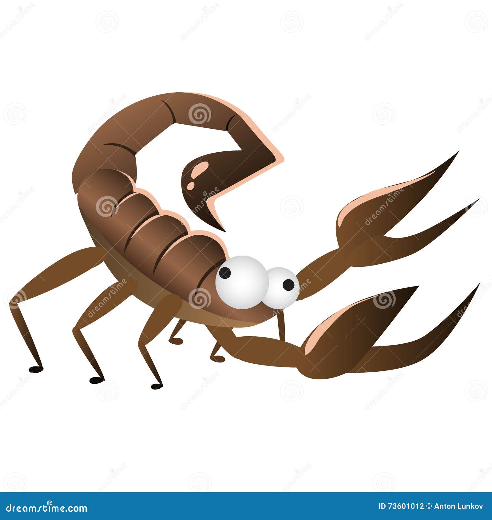 Cartoon Brown Funny Scorpio. Vector Isolated Stock Vector ...