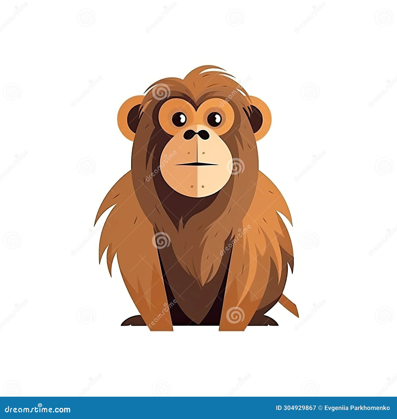 Cartoon Brown Monkey Illustration Stock Image - Image of digital ...