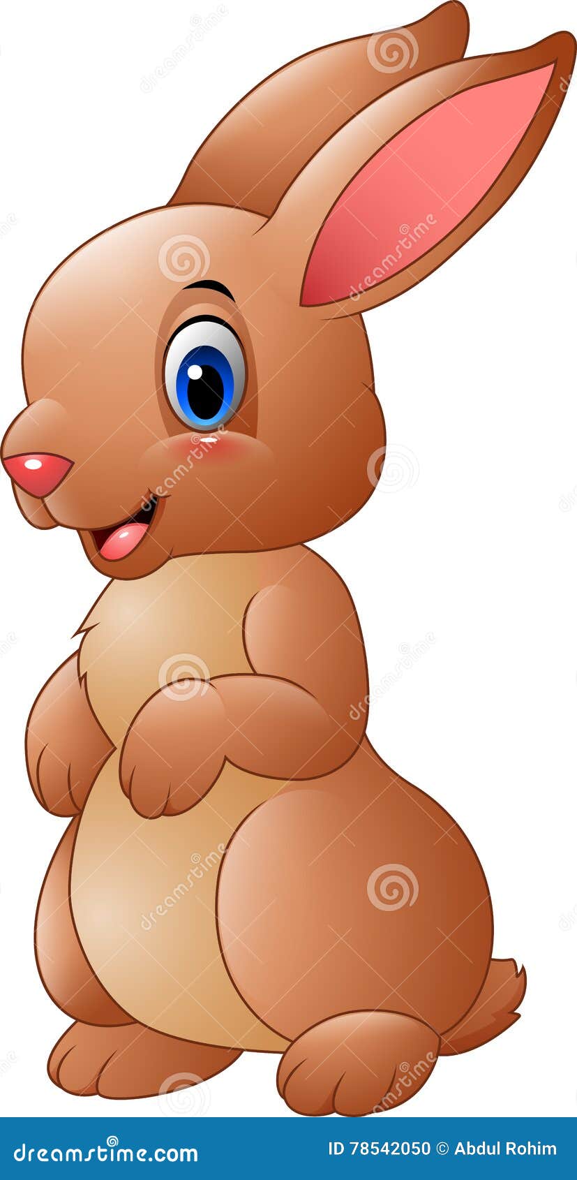 Cartoon Brown Rabbit Vector Illustration | CartoonDealer.com #78542050