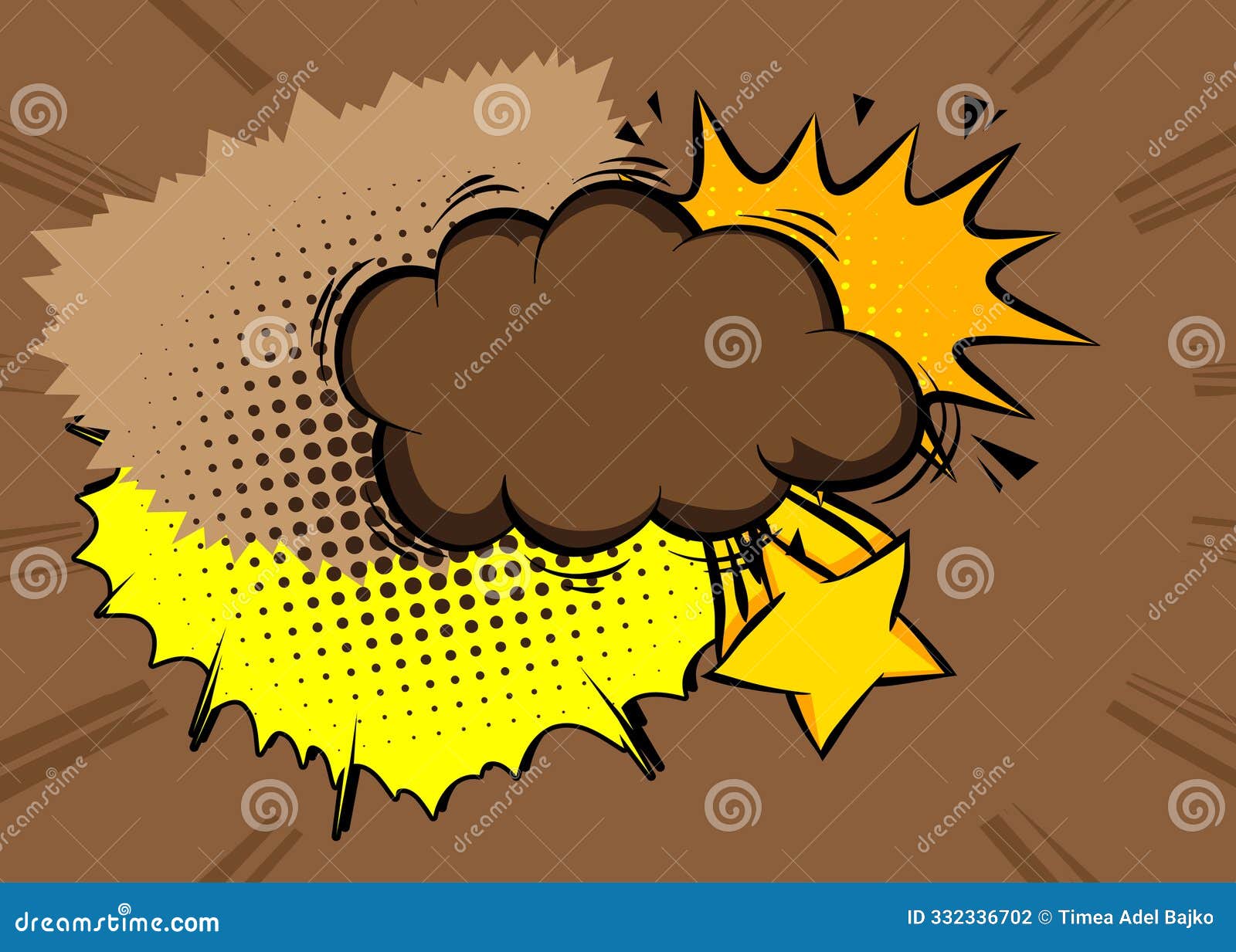 Cartoon Brown and Yellow Background, Comic Book Backdrop. Stock Vector ...