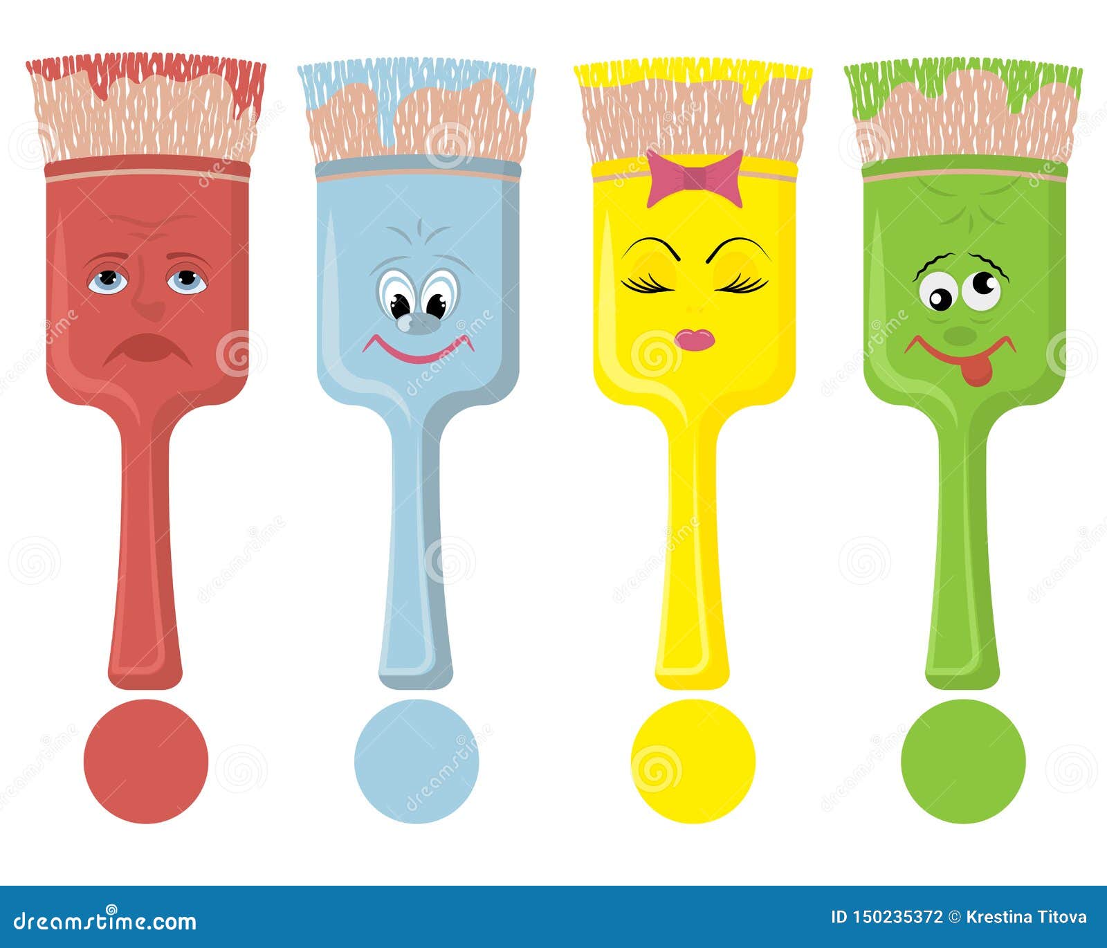 Cartoon brushes stock vector. Illustration of childish - 150235372