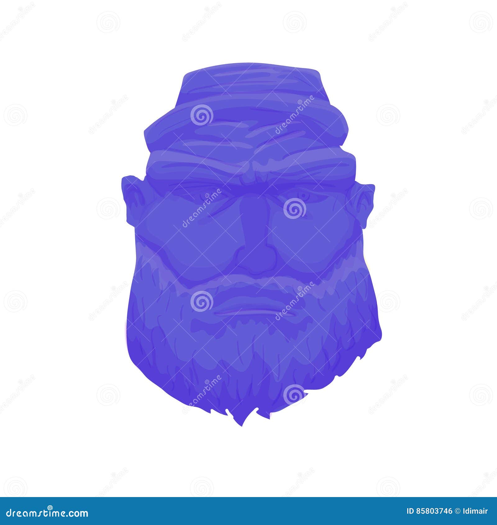 Cartoon Brutal Man Face With Beard. Vector | CartoonDealer.com #162904505
