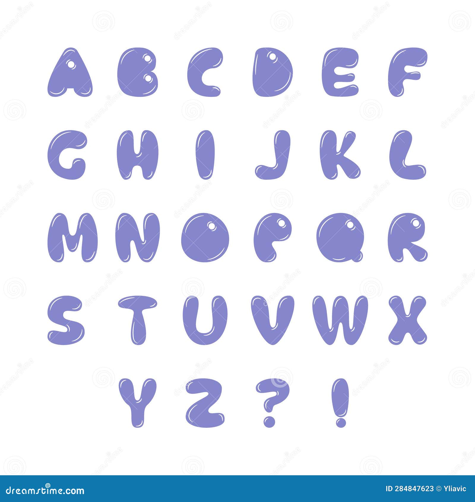 Cartoon Bubble Alphabet Set Stock Vector - Illustration of text ...