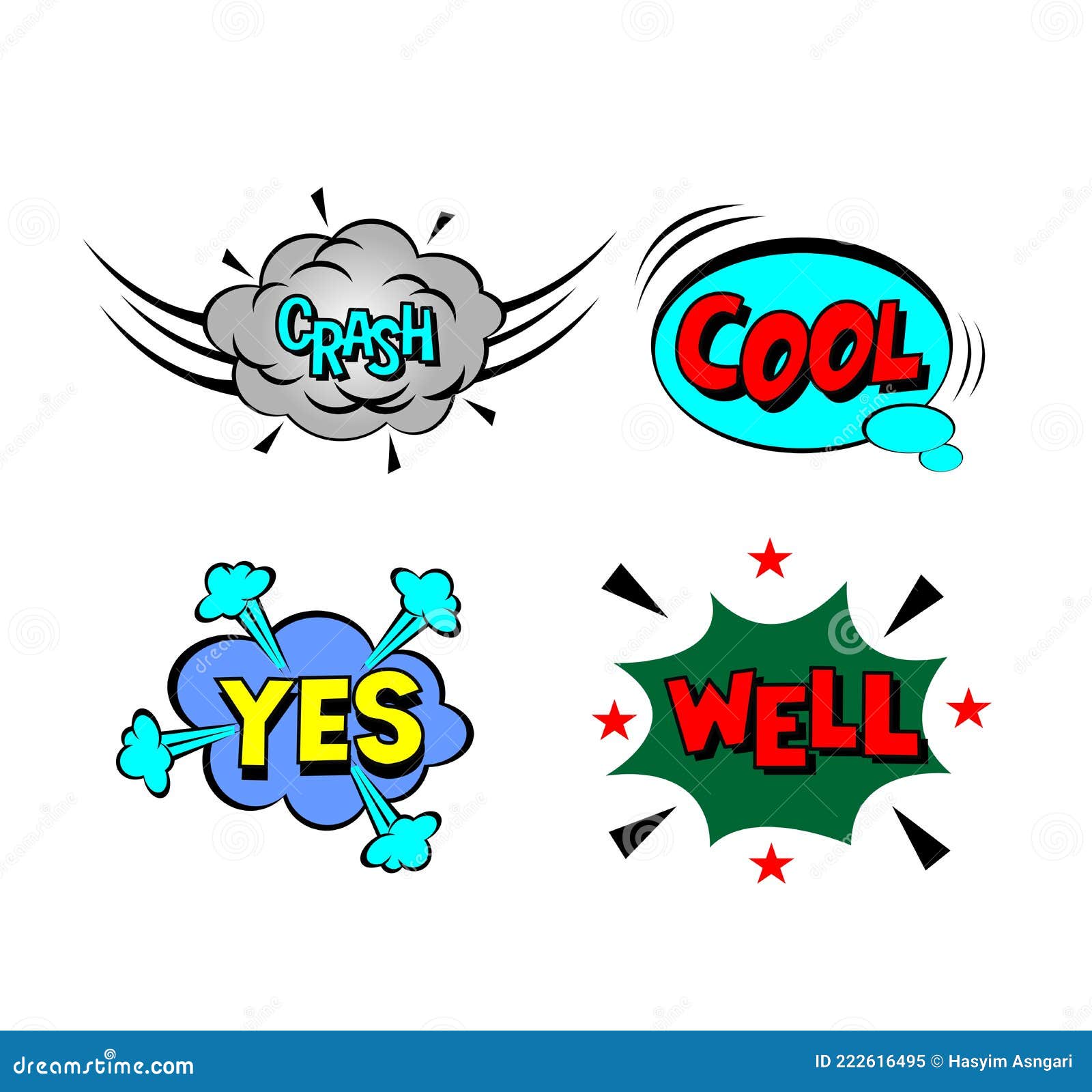 Cartoon bubble speech set. stock vector. Illustration of design - 222616495