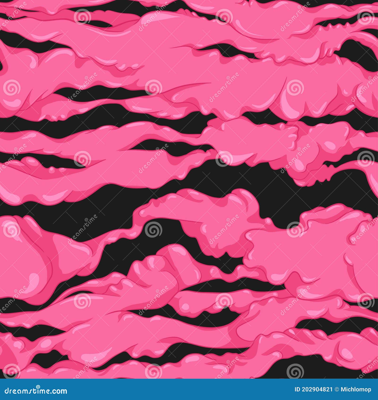 Cartoon Bubblegum Seamless Pattern. Vector Aillustration Bubble Gum ...