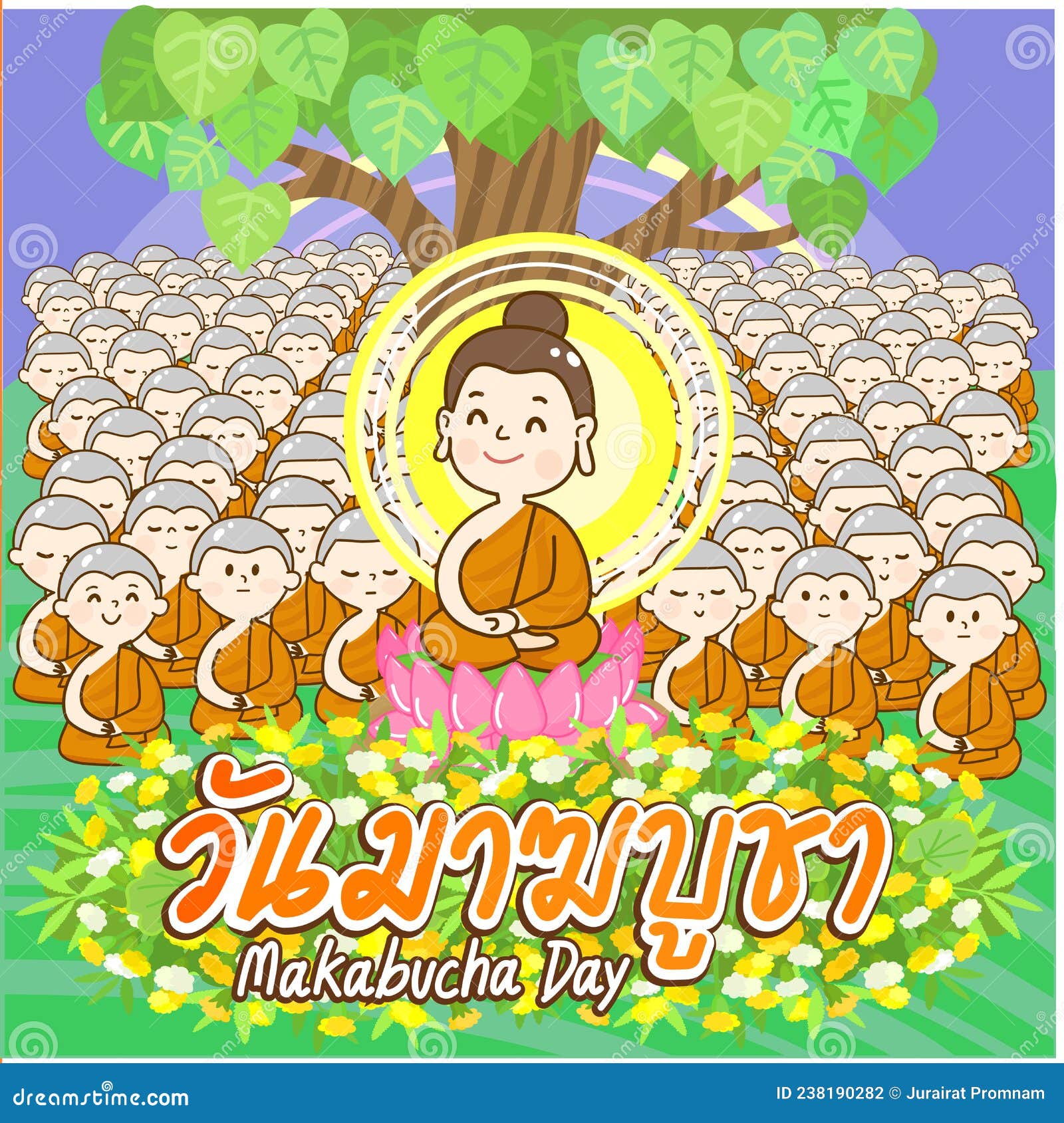 Cartoon the Buddha Character Vector. Stock Vector - Illustration of ...