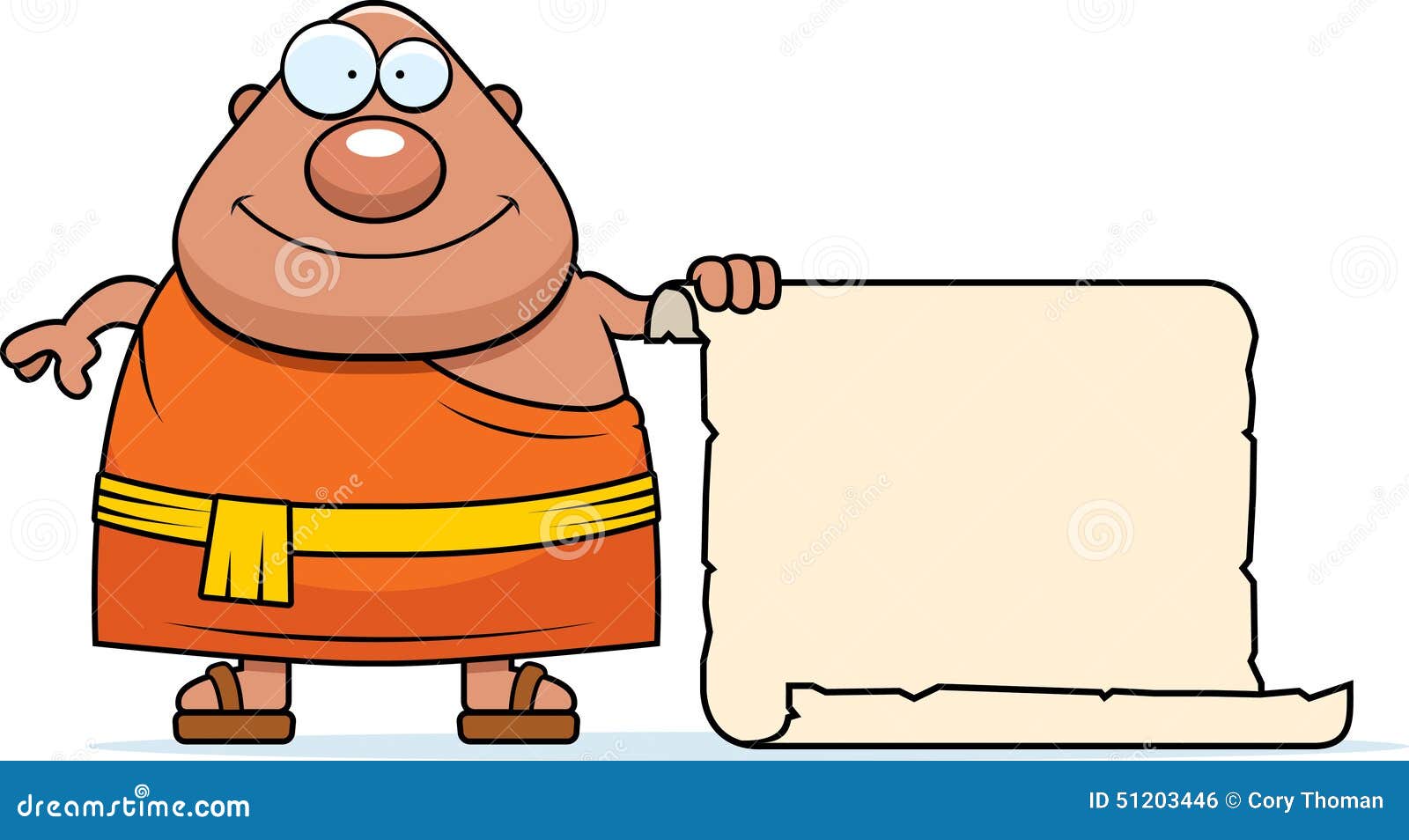 Cartoon Buddhist Monk Sign stock vector. Illustration of buddhist ...