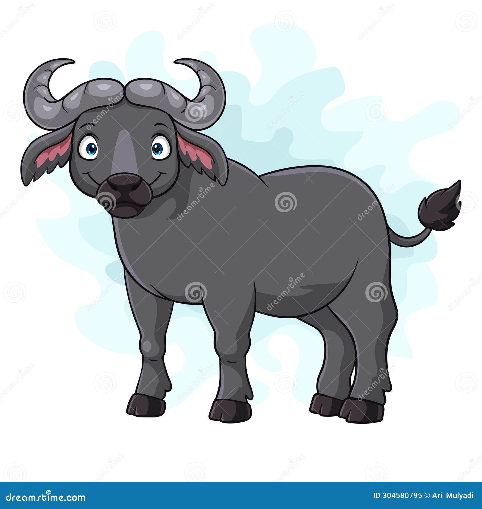 Cartoon Buffalo Isolated On White Background | CartoonDealer.com #304580795
