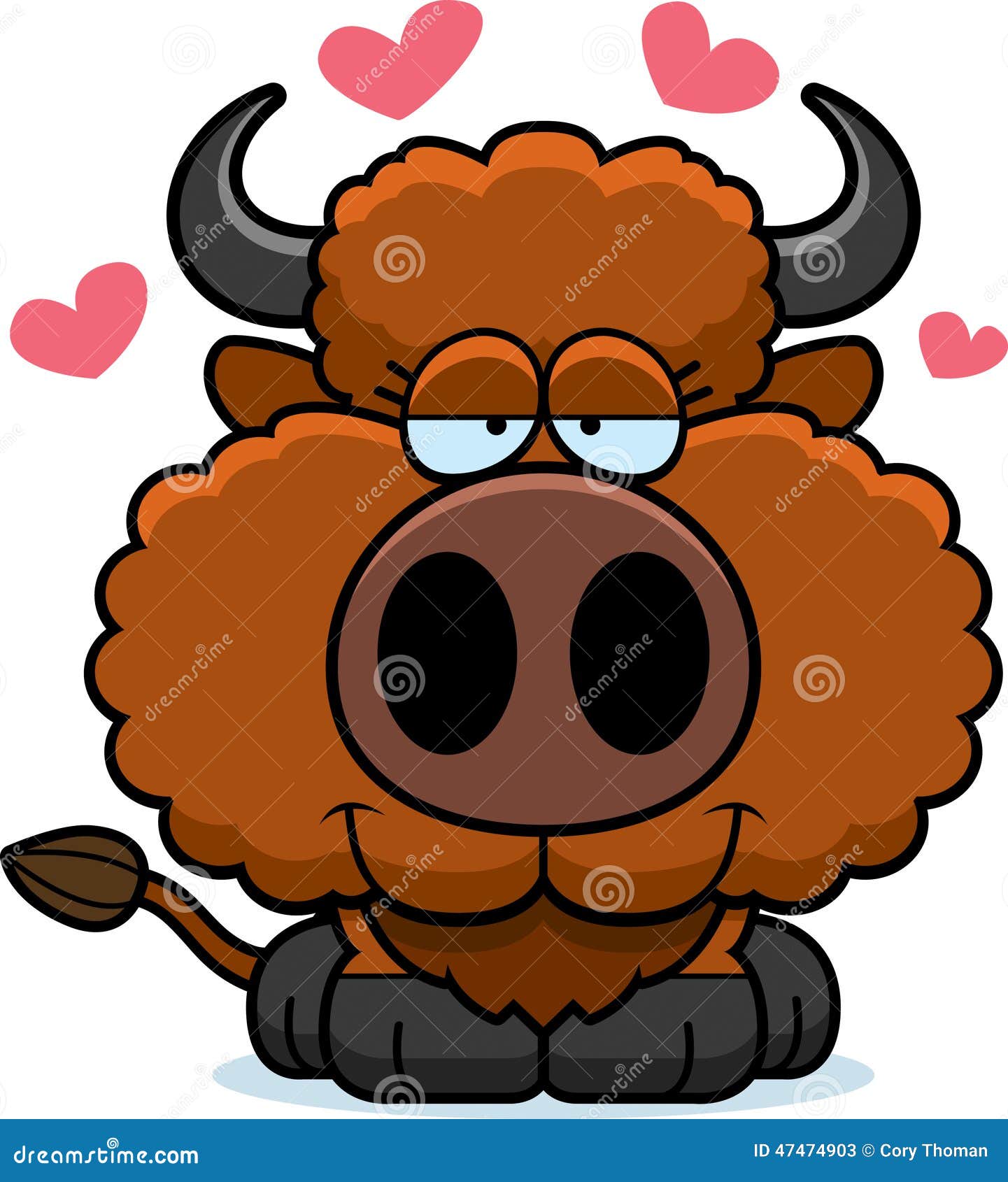 Cartoon Buffalo Love stock vector. Illustration of cartoon - 47474903
