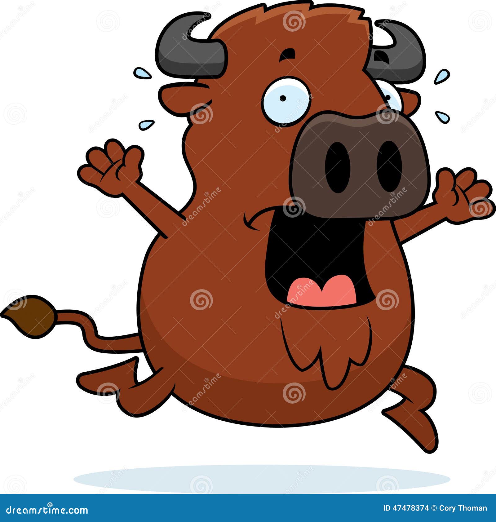 Cartoon Buffalo Panic stock vector. Illustration of horns - 47478374