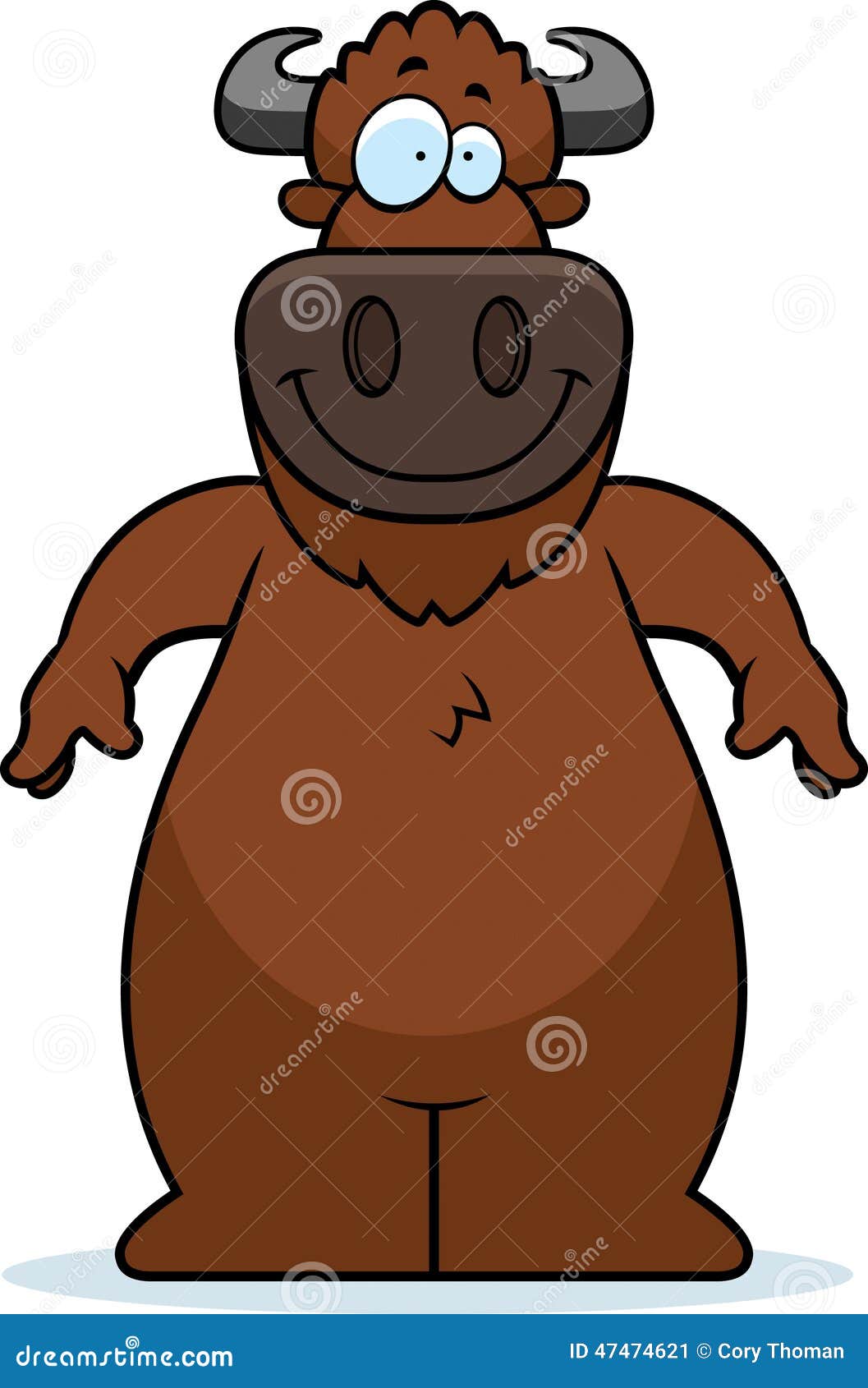 Cartoon Buffalo Smiling stock vector. Illustration of cartoon - 47474621