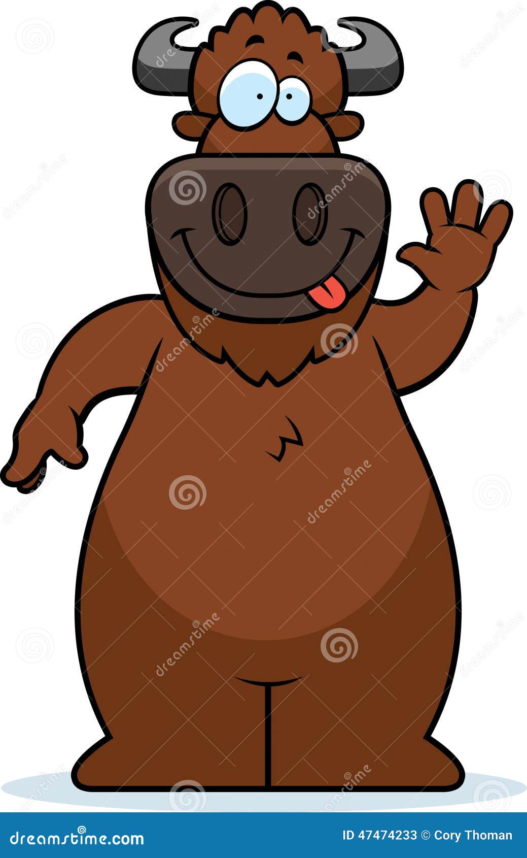 Cartoon Buffalo Waving Stock Vector - Image: 47474233