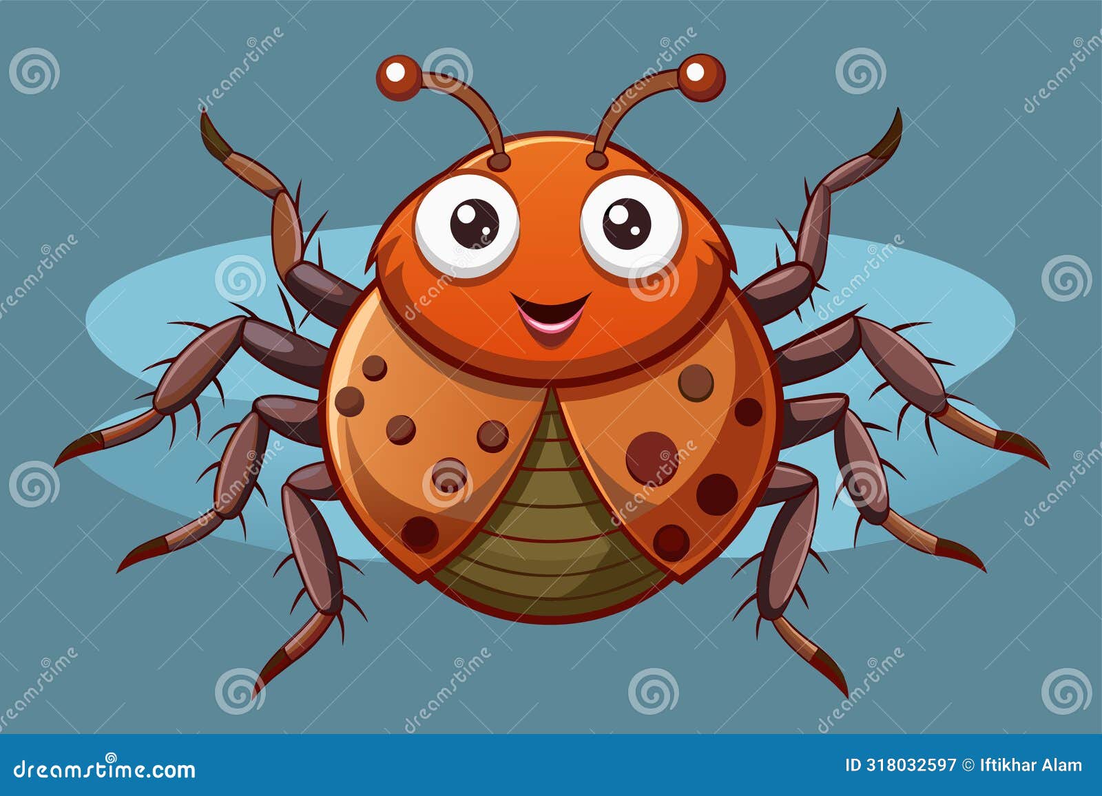 A Cartoon Bug with a Big Smile on Its Face, Lice Customizable Cartoon ...