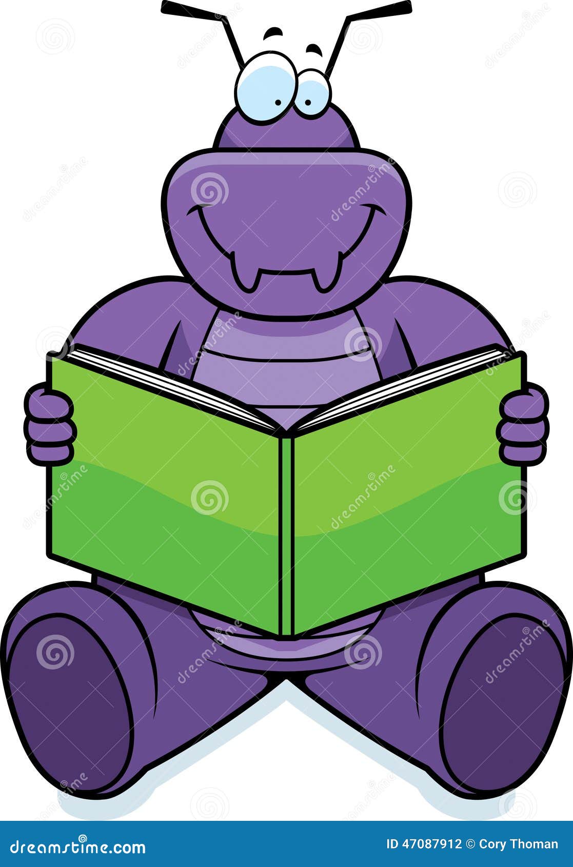 Cartoon Bug Reading stock vector. Illustration of insect - 47087912