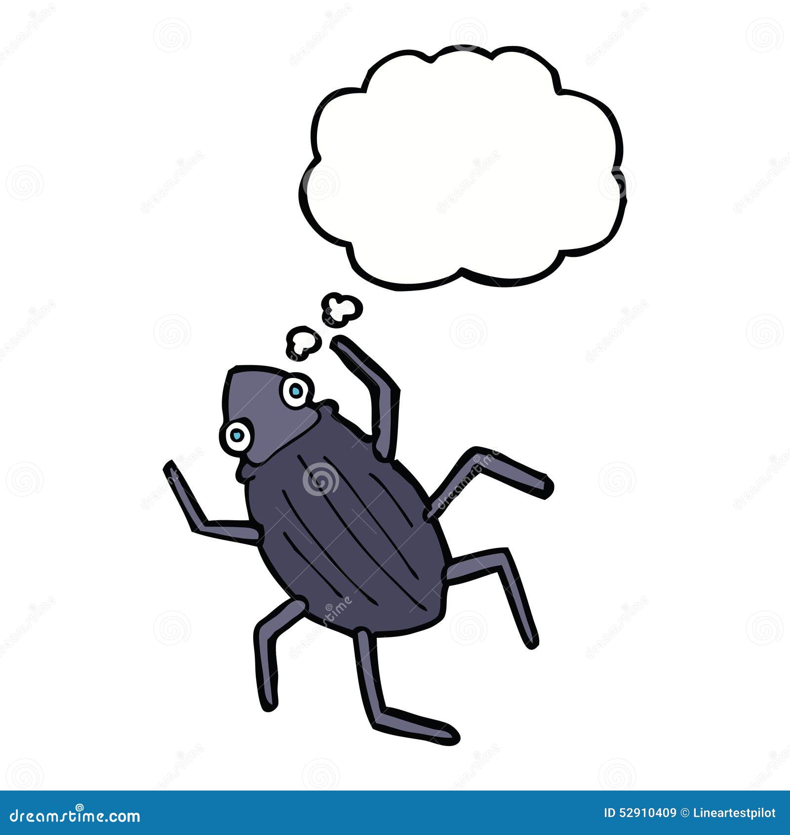 Cartoon Bug with Thought Bubble Stock Illustration - Illustration of ...