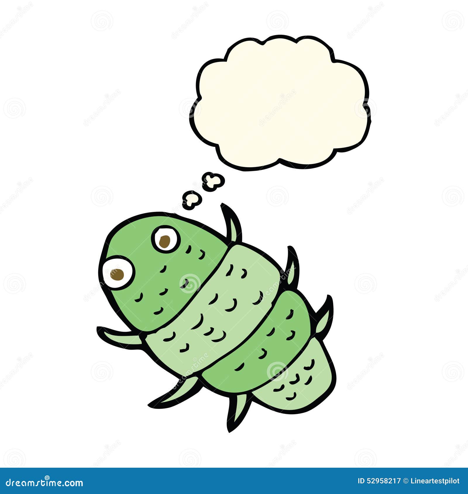 Cartoon Bug with Thought Bubble Stock Illustration - Illustration of ...