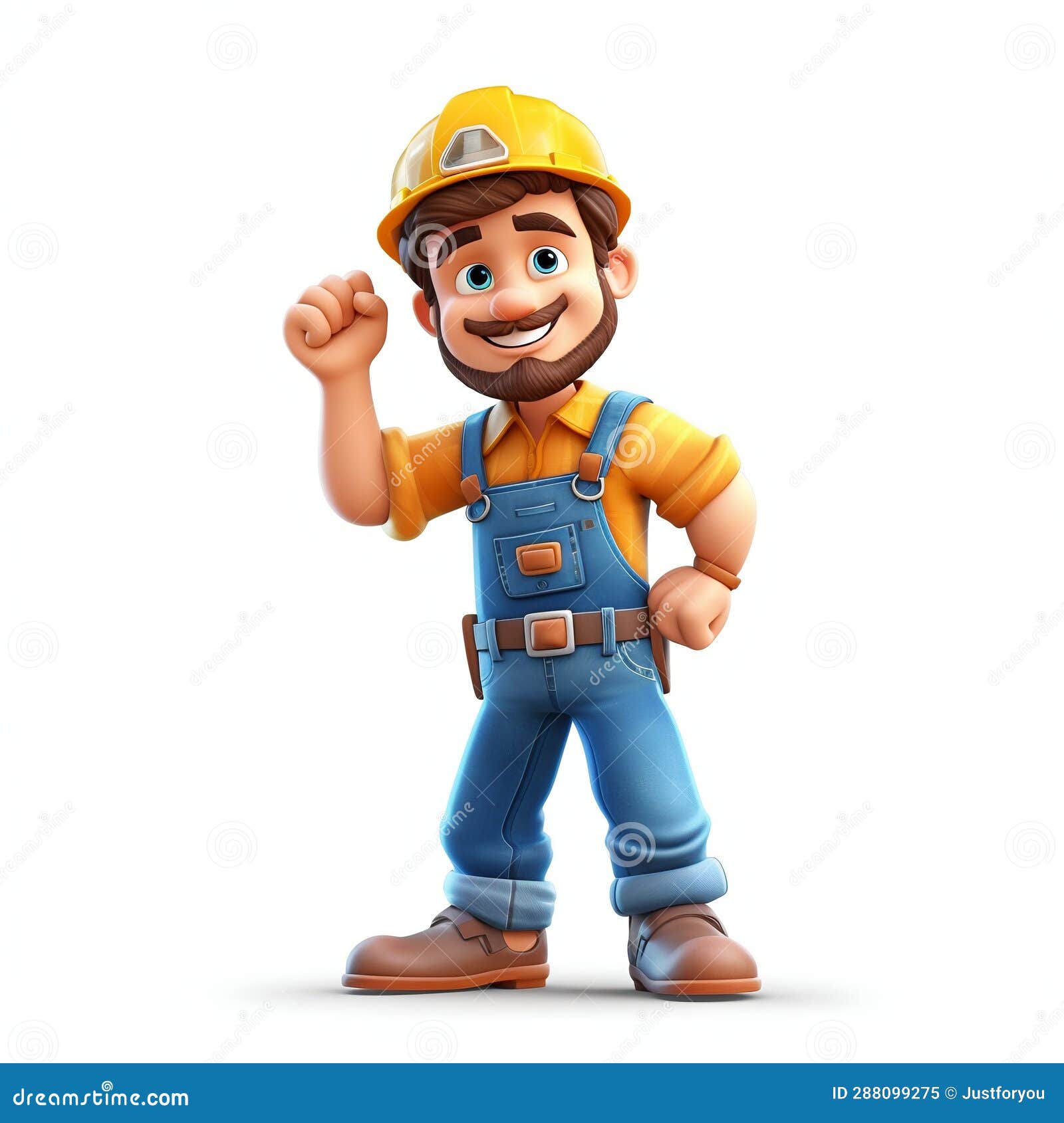 Cartoon Builder Character Ready for Work. Generative Ai Stock ...