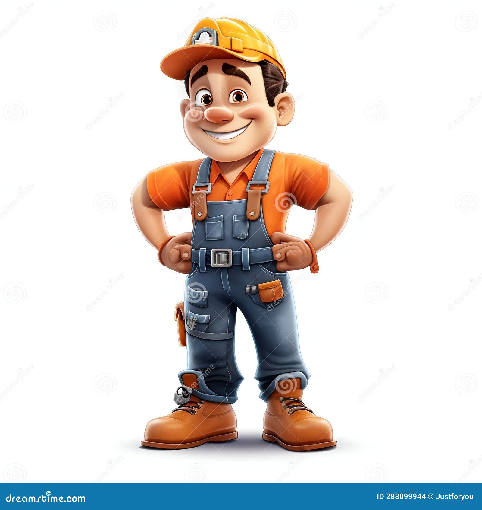 Cartoon Builder Character Ready for Work. Generative Ai Stock ...