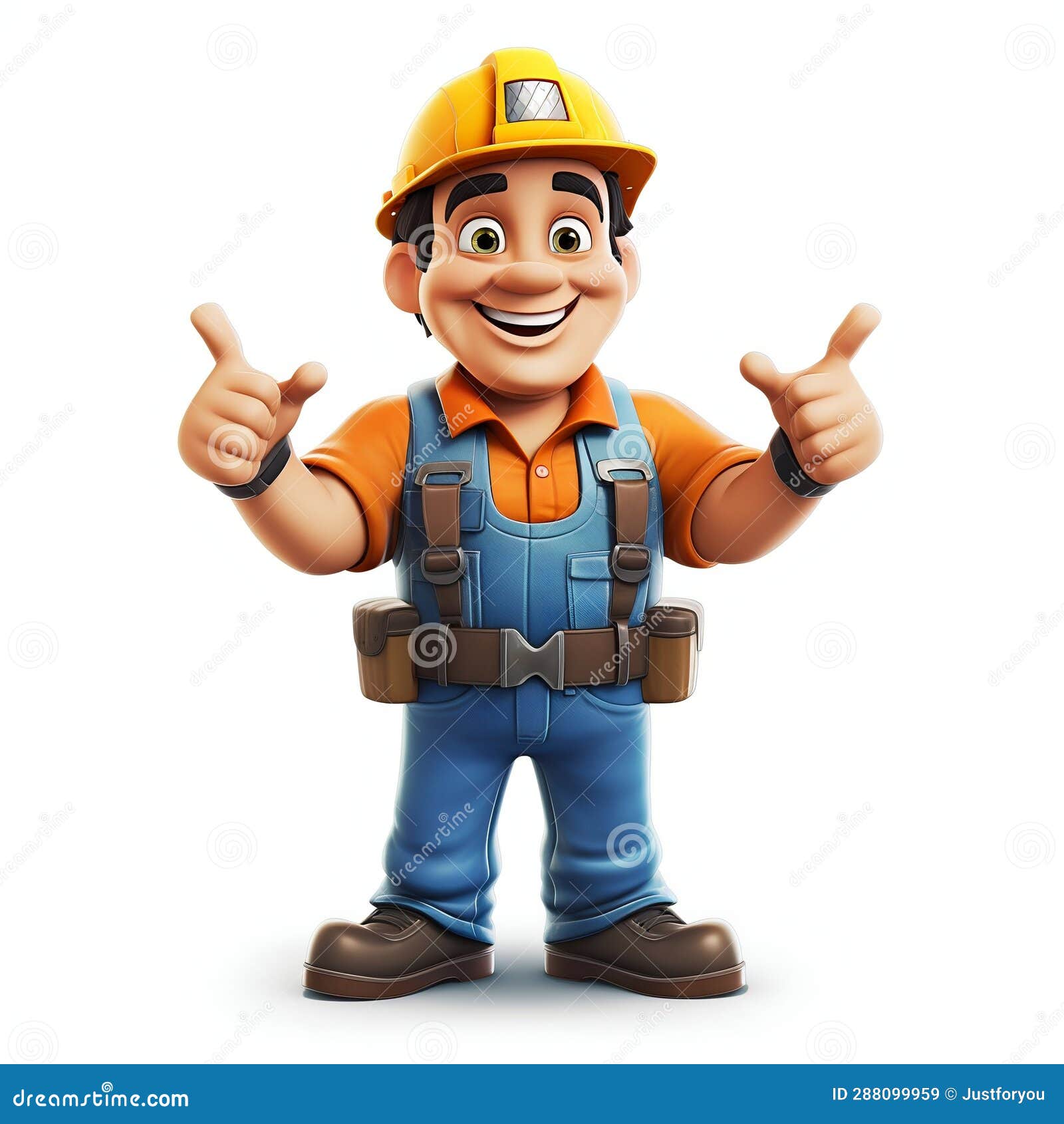 Cartoon Builder Character Ready for Work. Generative Ai Stock ...