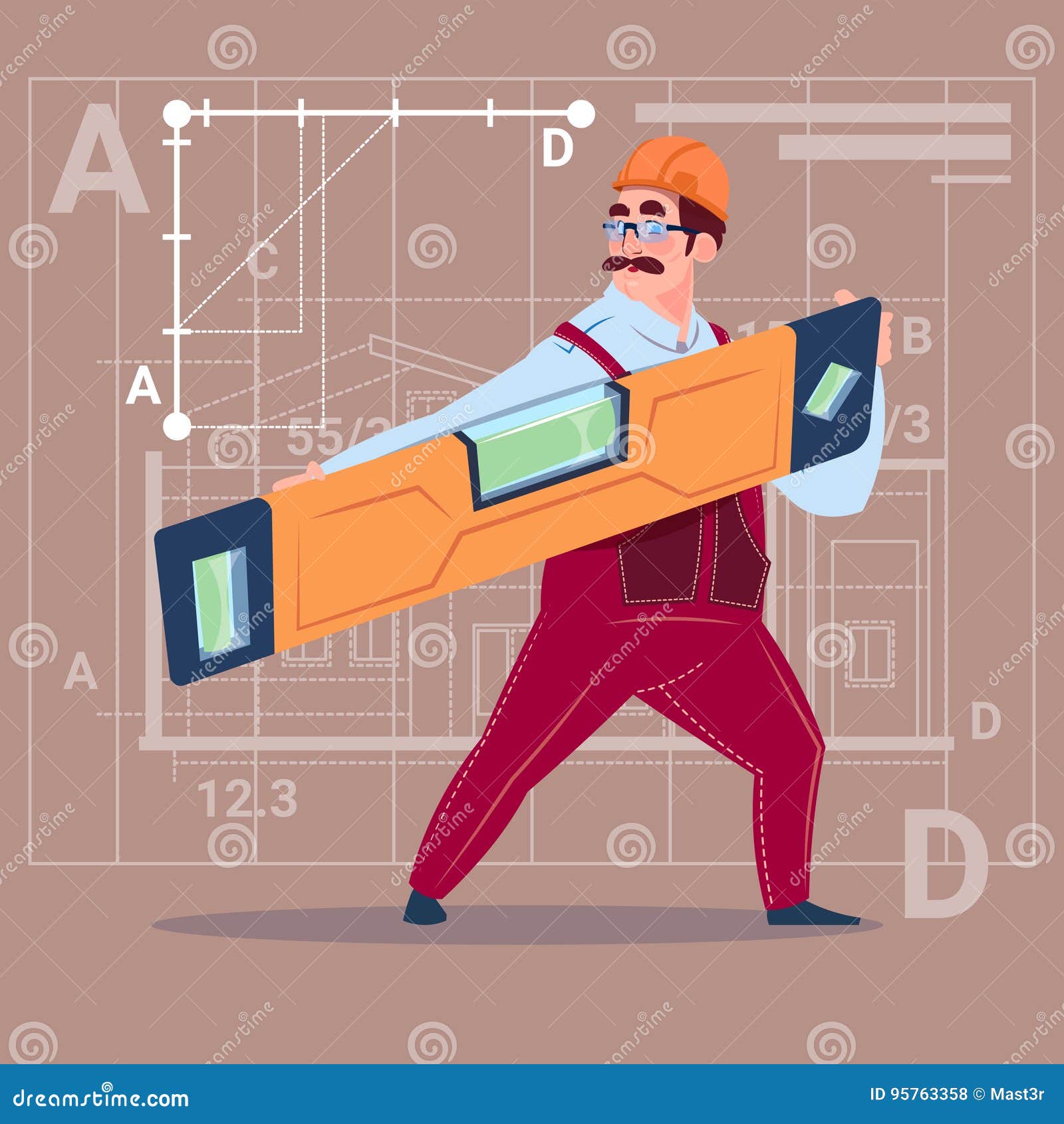 Carpenter Wearing Wearing Mask Respirator Gas Vapor Cartridges Carrying ...