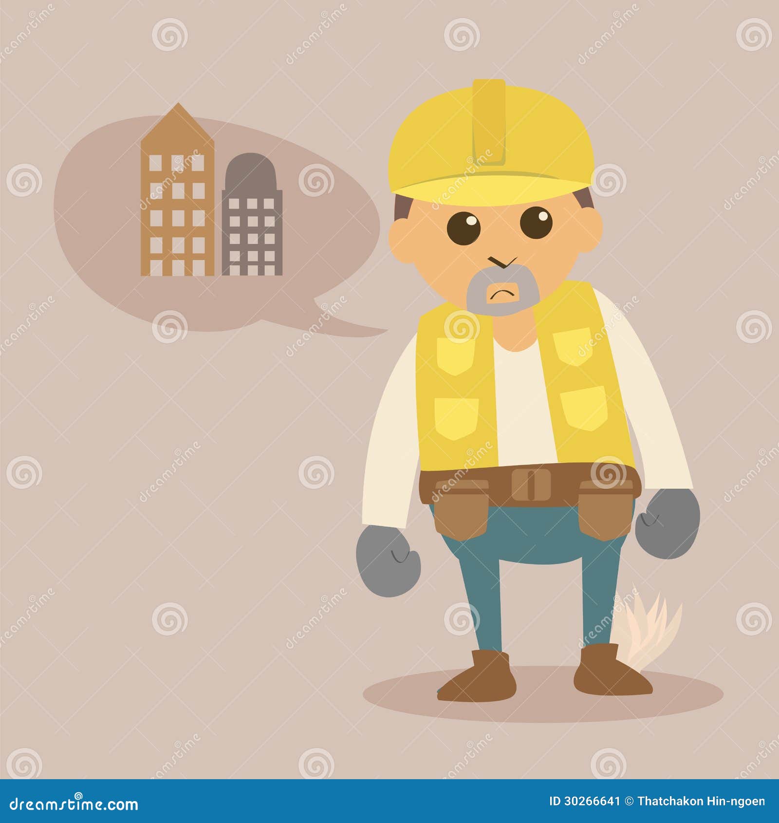 Cartoon builder stock vector. Illustration of simple - 30266641