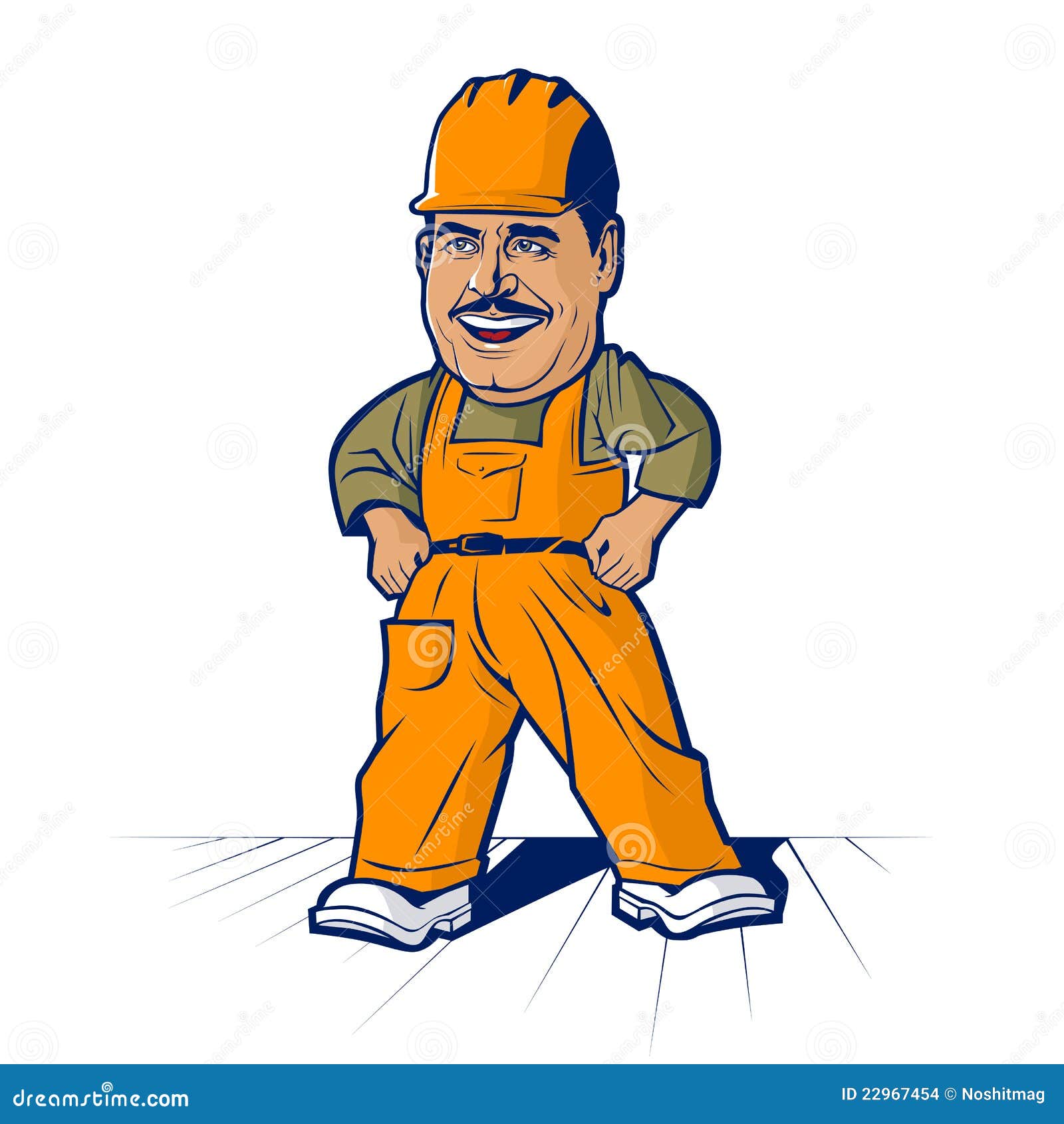 Cartoon Builder Or Worker With Hand Cart. Profession. Colorful Vector ...