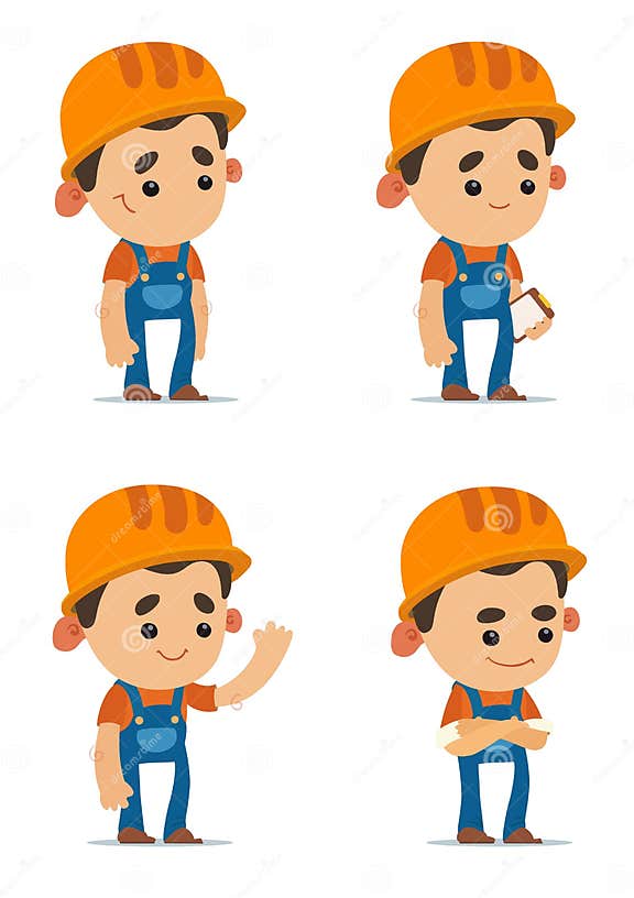 Cartoon Builders stock vector. Illustration of clipboard - 97951333