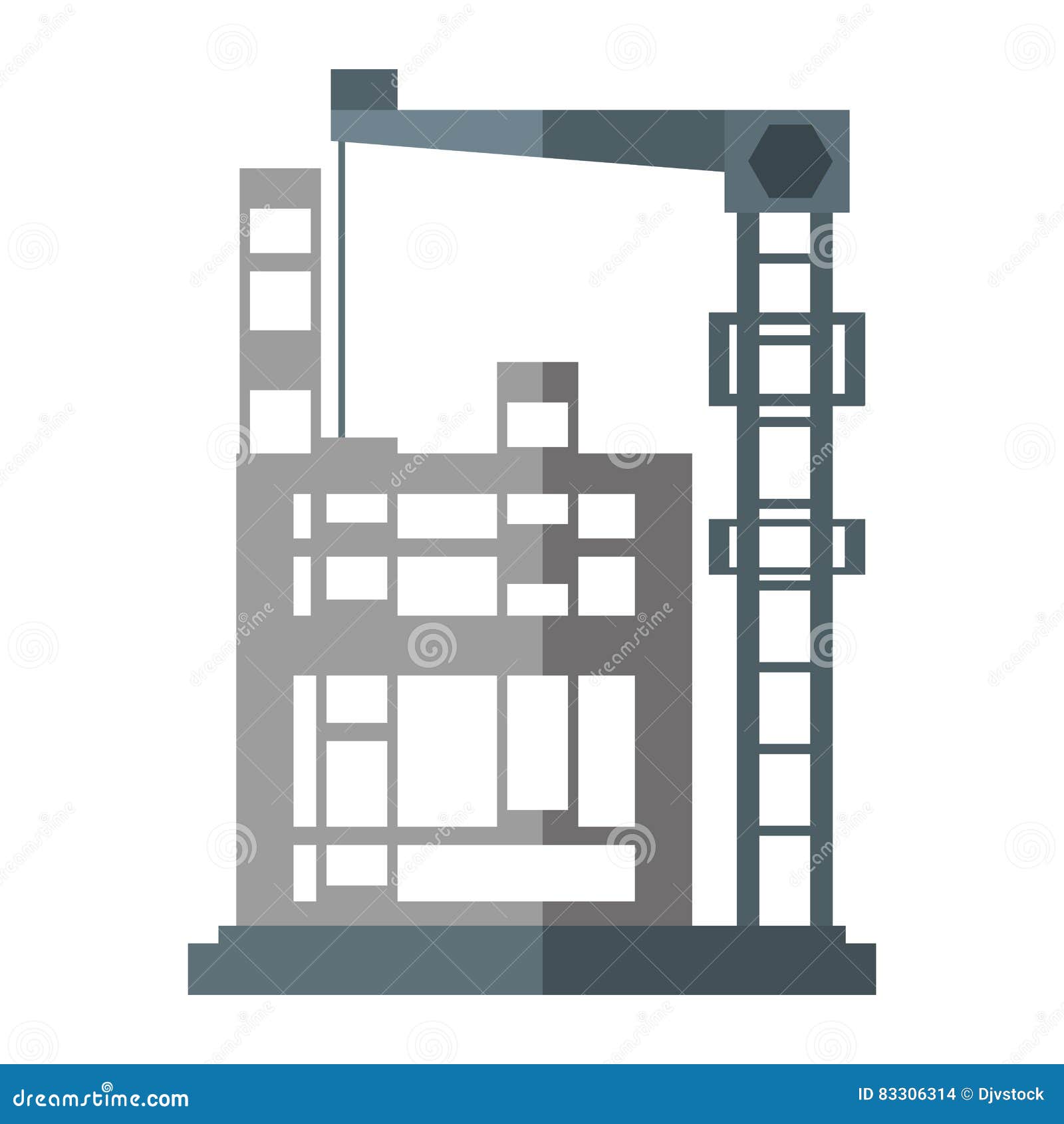 Cartoon Building Construction Structure Steel Stock Illustration ...