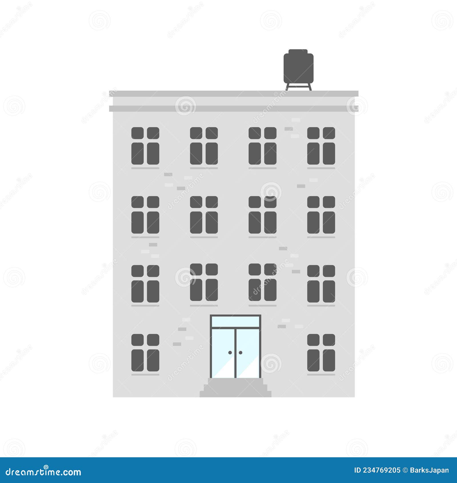 Cartoon Building Flat Design Illustration Front View Stock Vector ...